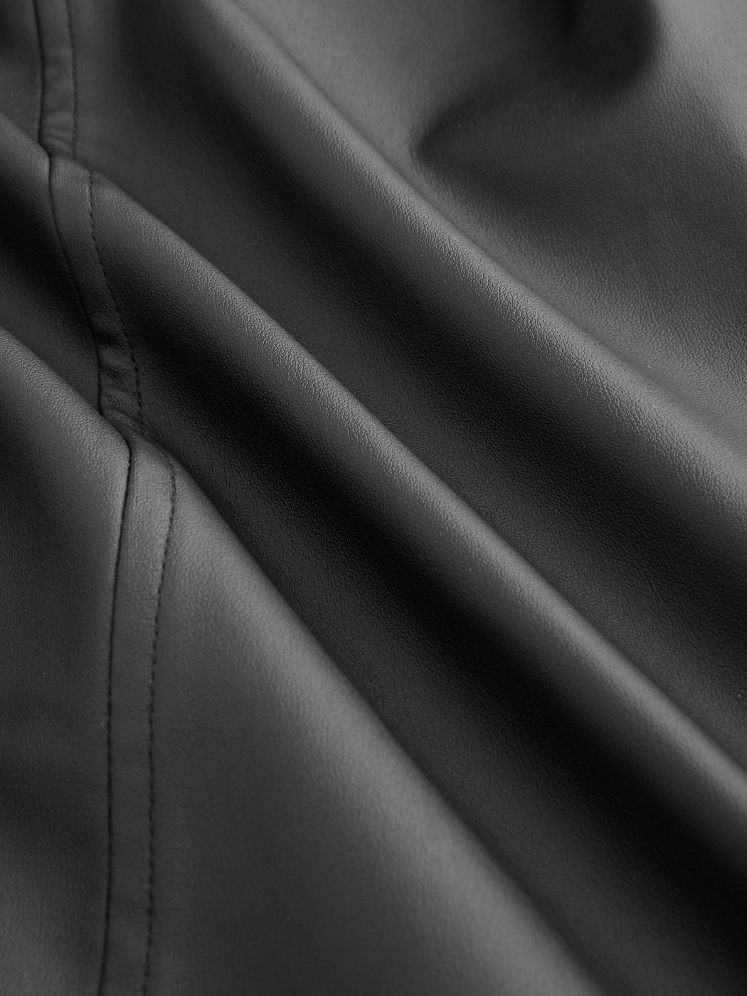 Faux Leather Collar Solid Button Blazer For Daily Casual Work