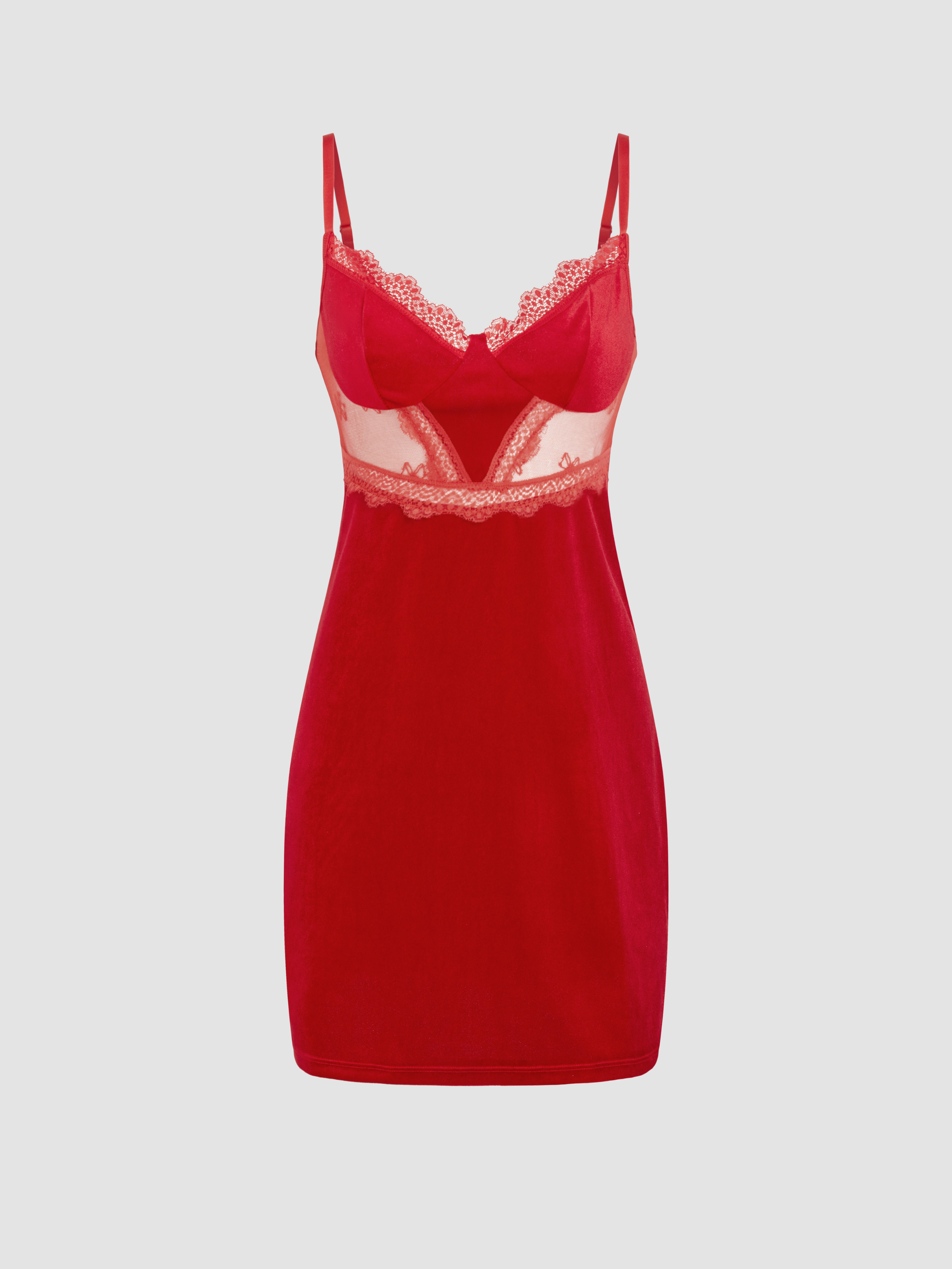 Material Velvet Bowknot Patchy Cami Nightdress For Occasion