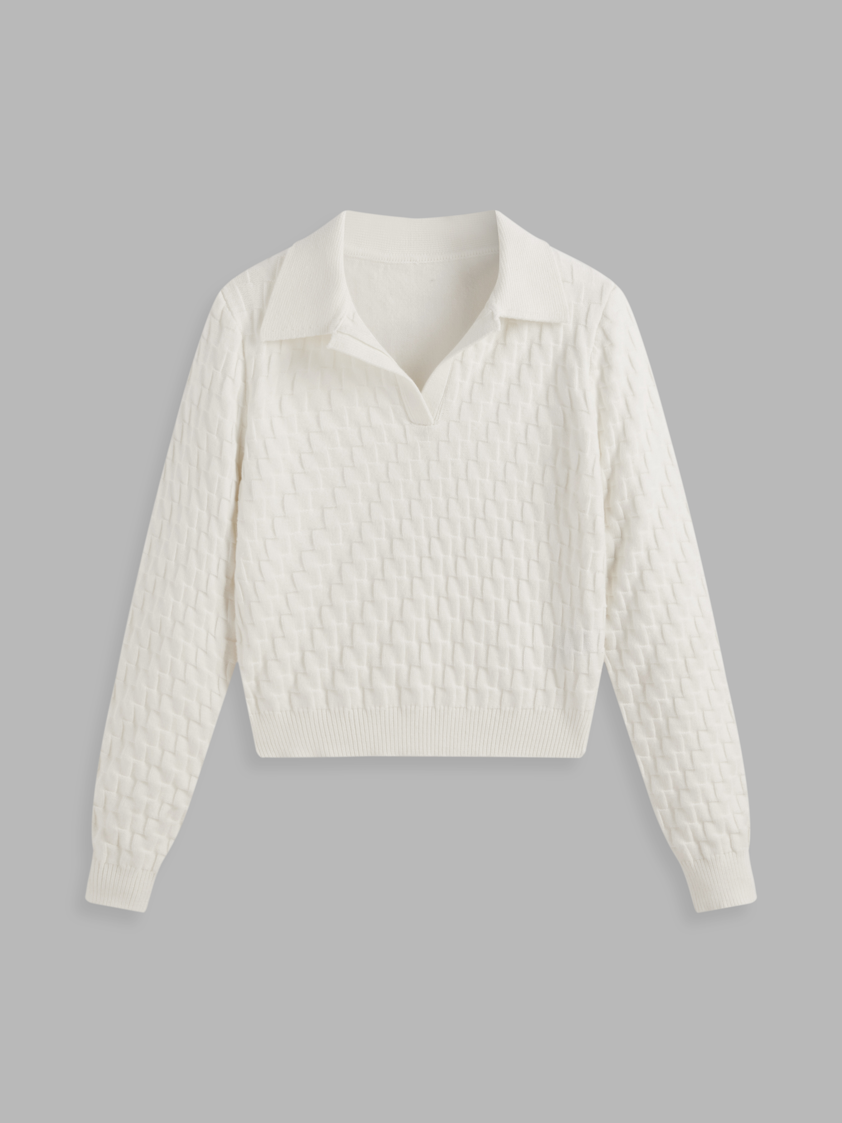 Polo Solid Knitted Long Sleeve Top - Cider