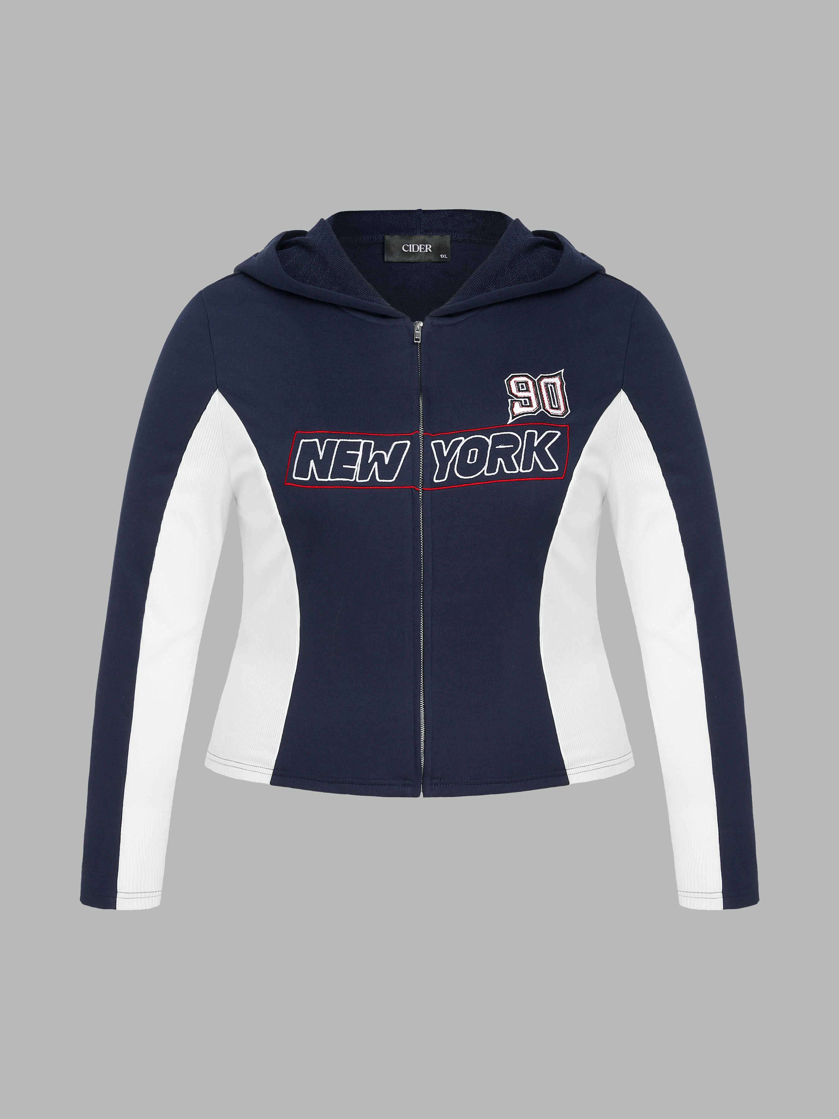 New York 90 Zipper Hoodie Curve & Plus - Cider