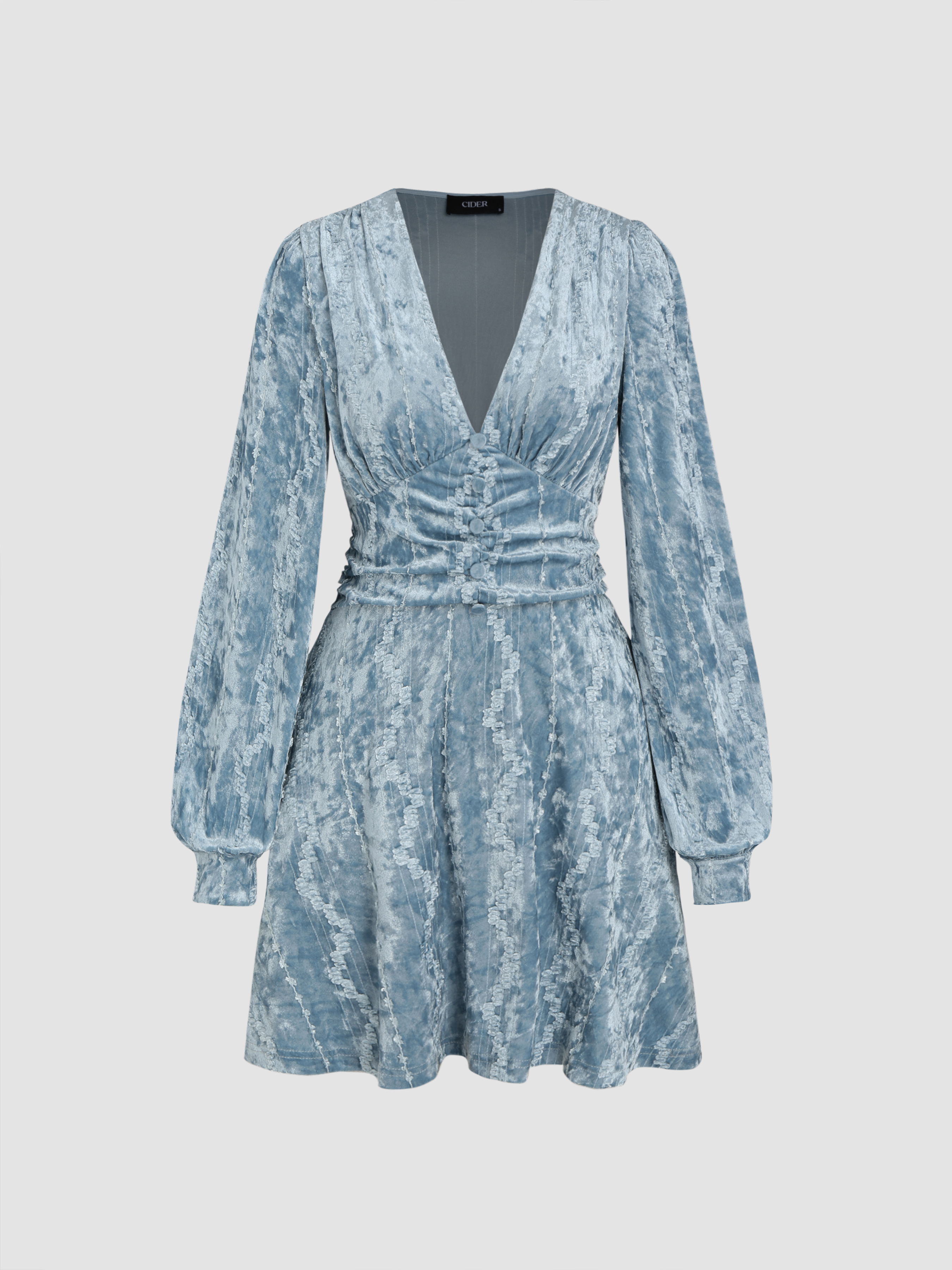 Velvet Velvet V-neck Mini Dress For Date Coffee Shop