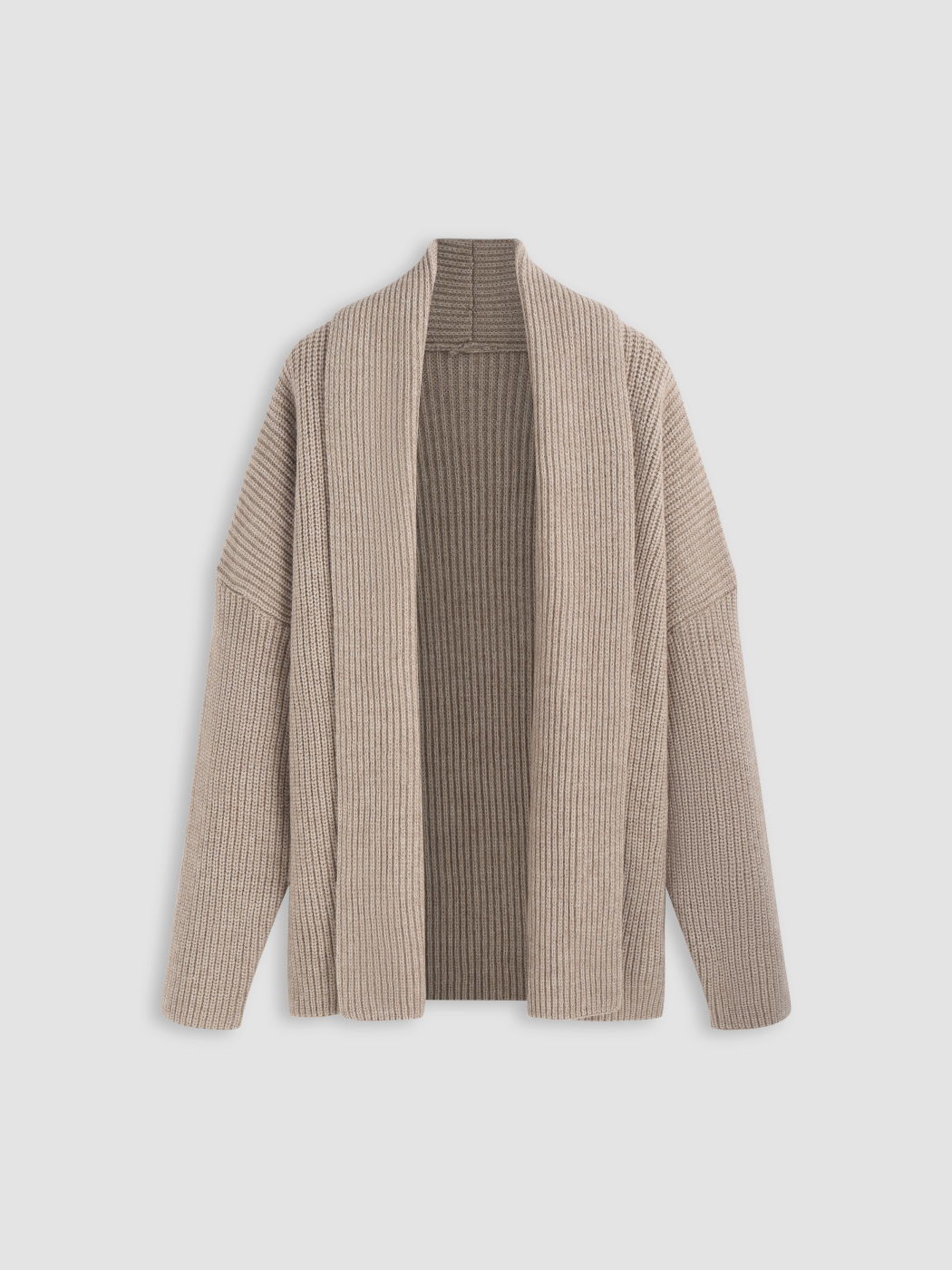 Knit Fabric Collarless Solid Cardigan For Daily Casual Work