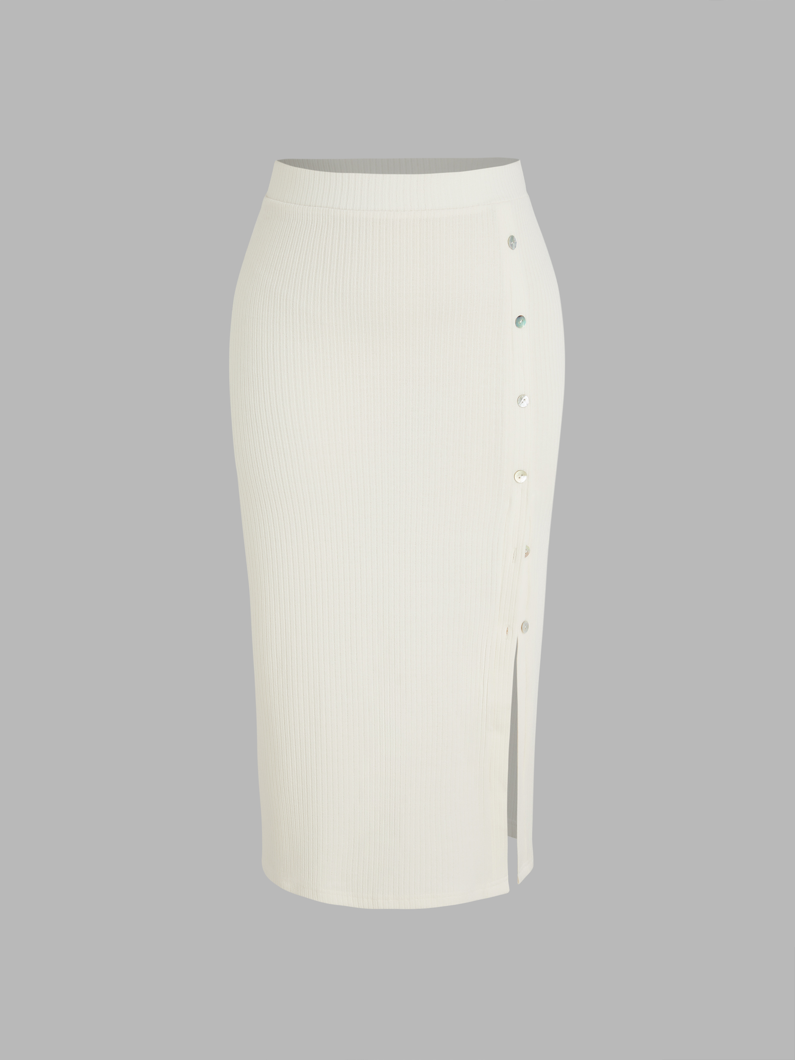 High Waist Solid Split Maxi Skirt Curve & Plus - Cider