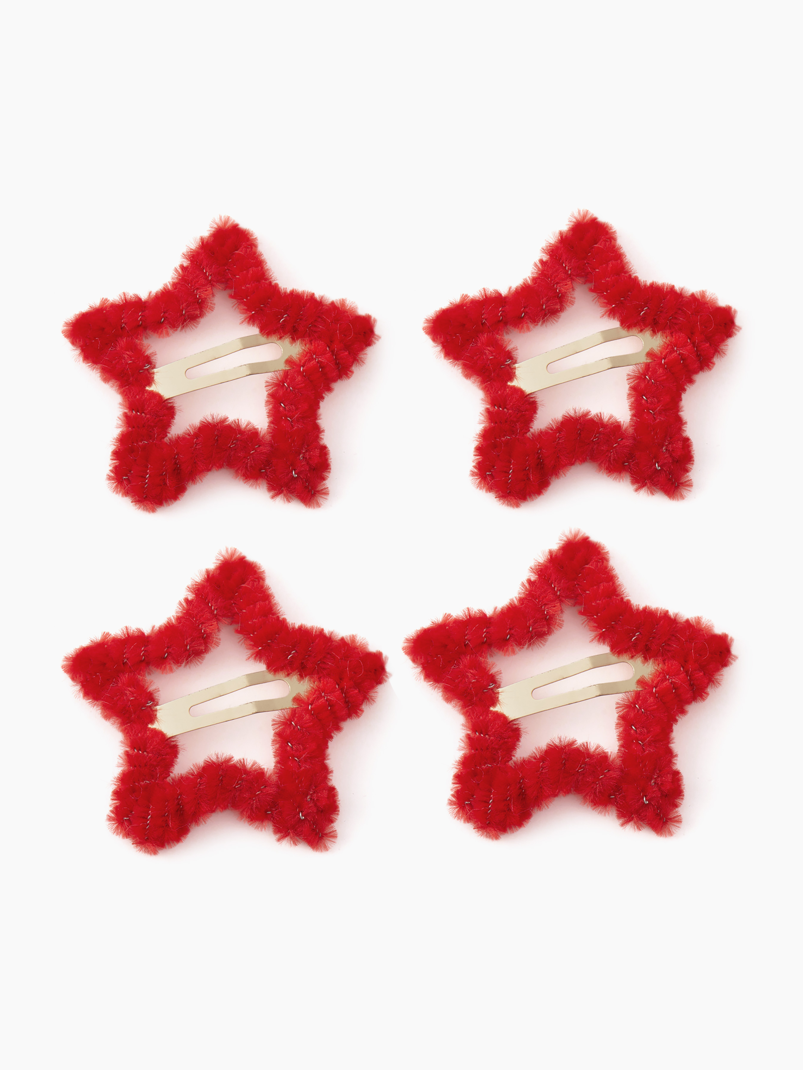 4pcs Star Shaped Hair Clips - Cider