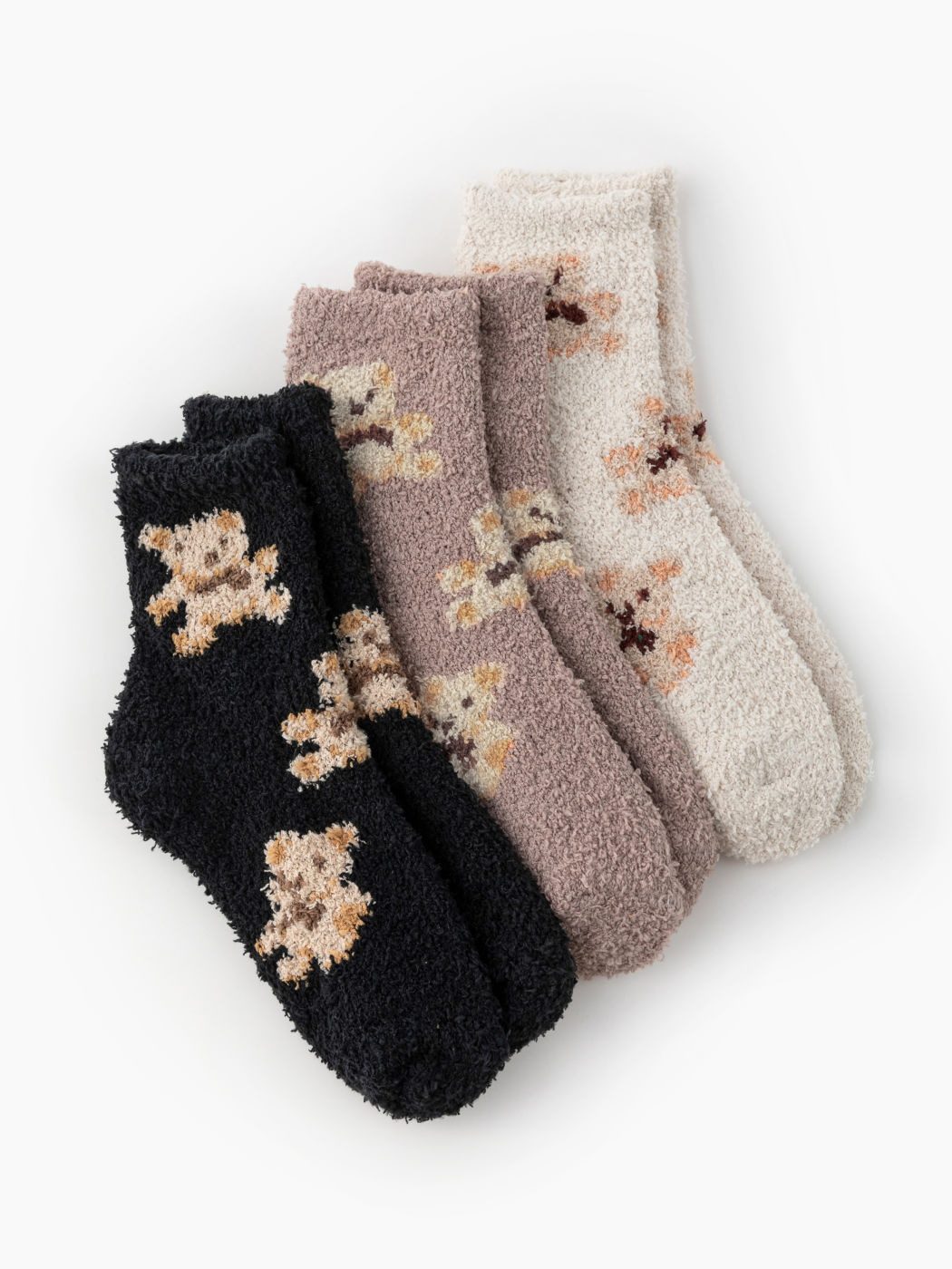 3 Pairs Teddy Crew Socks Set For School Daily Casual