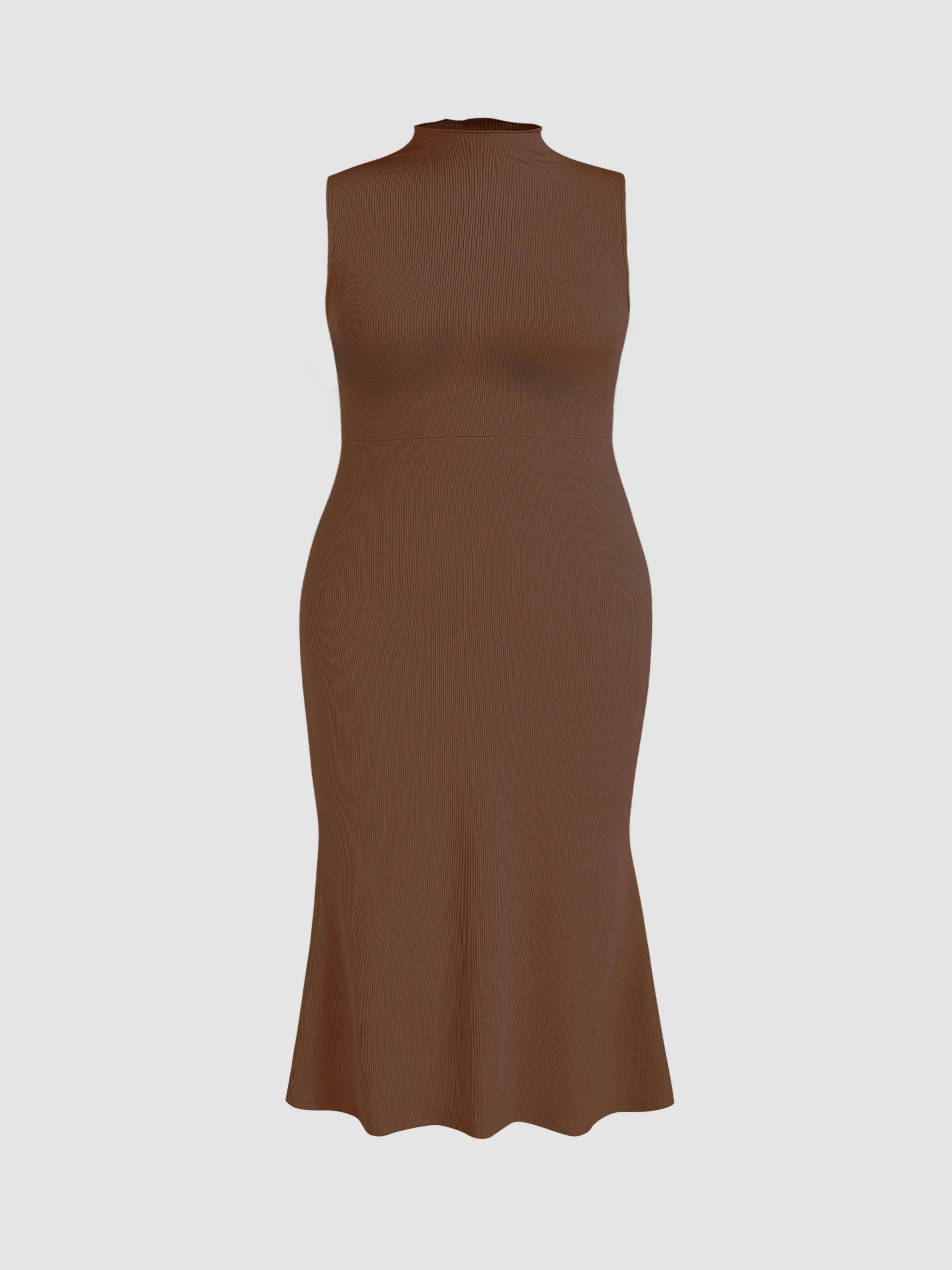 Stand Collar Mermaid Maxi Dress Curve And Plus Cider
