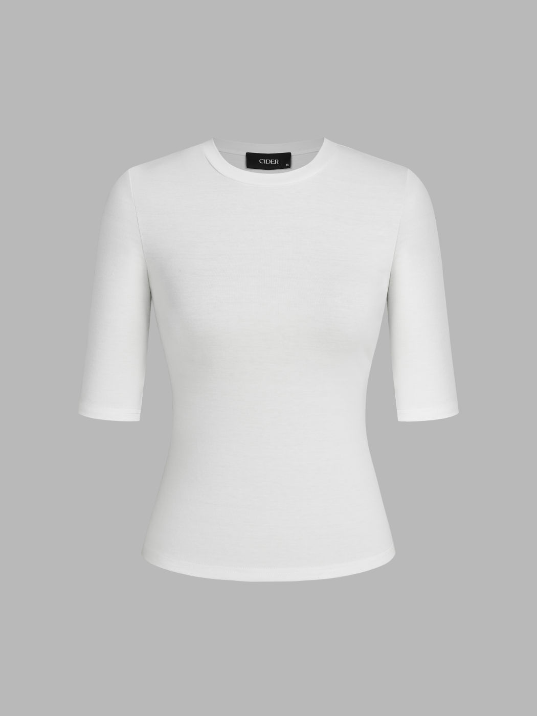 Office Siren Jersey Round Neck Solid Short Sleeve Top For Daily Casual