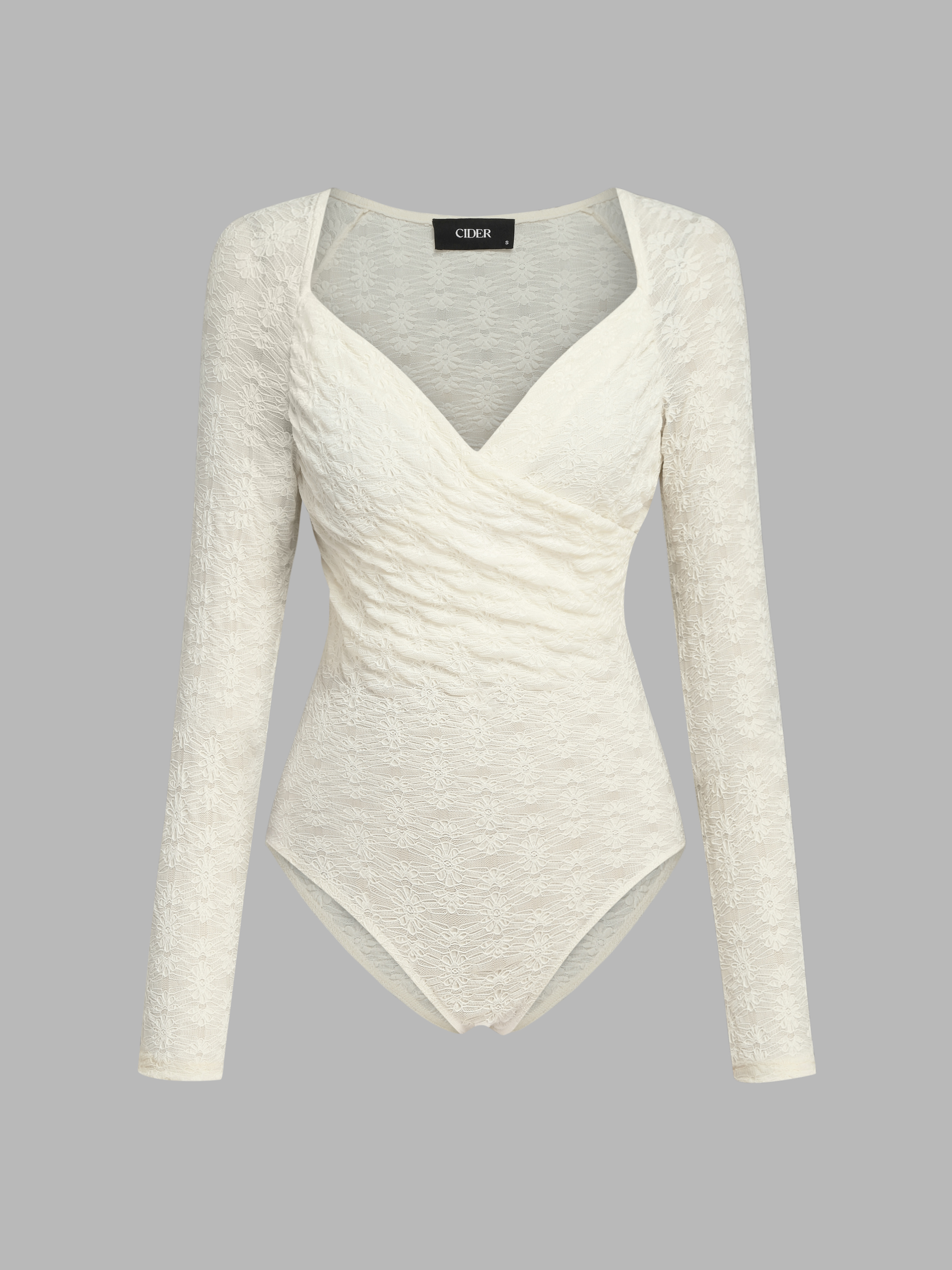 Lace Lace V-neck Floral Wrap Bodysuit For Daily Casual Date Holiday ...