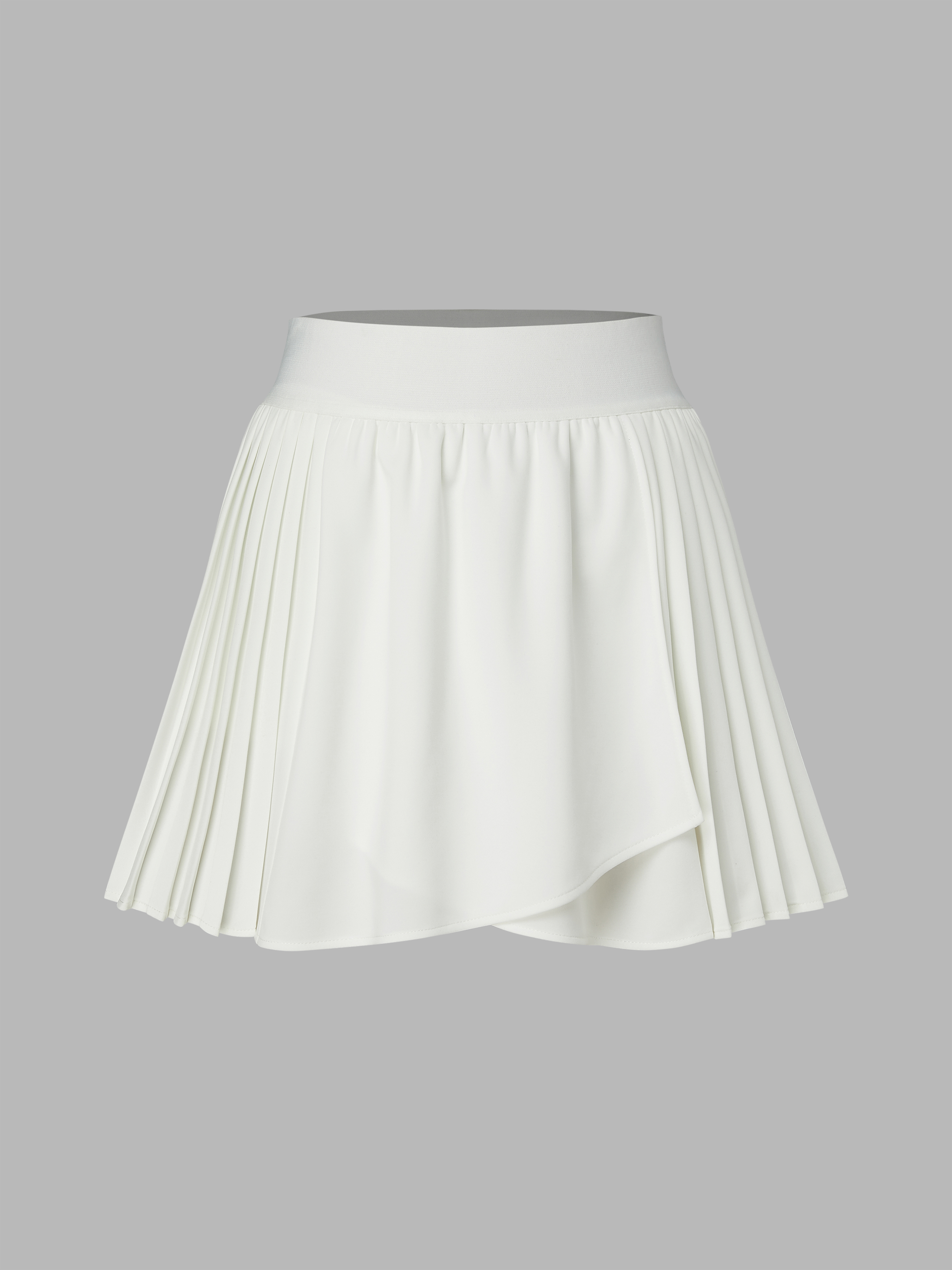 Mid Rise Pleated Mini Skort - Cider