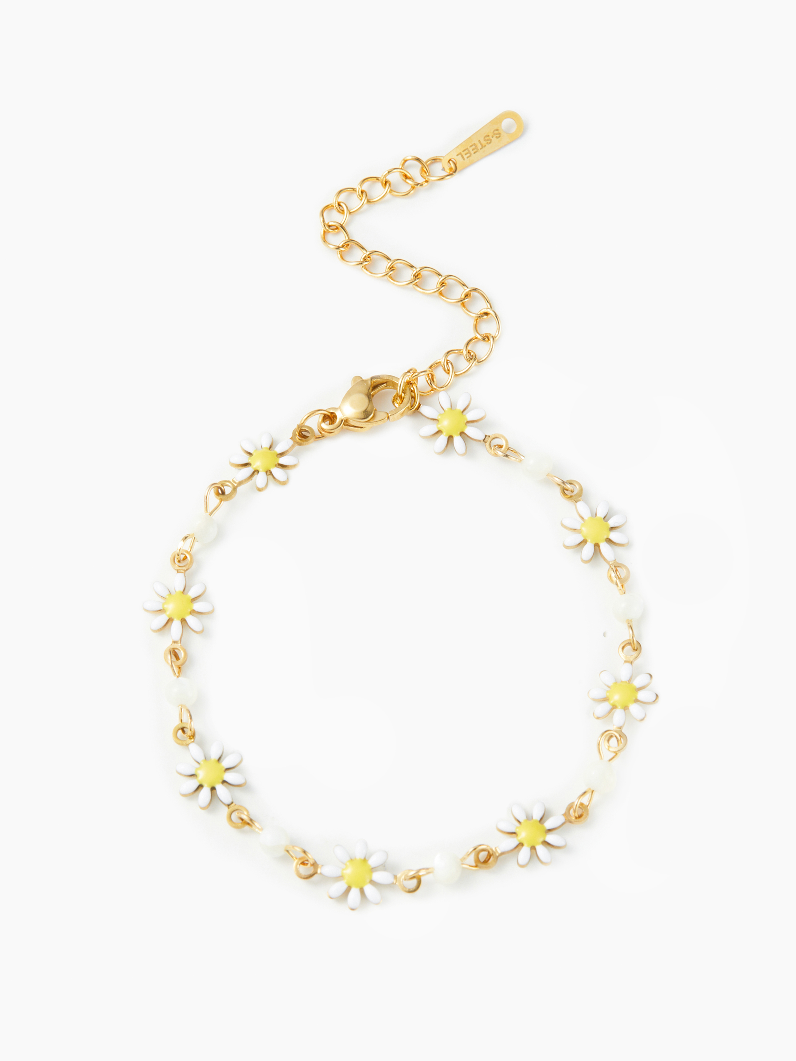 Sunflower Decor Chain Bracelet - Cider