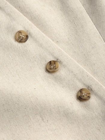 Women Linen Vest Vest Women Linen-blend French Riviera Vacation Linen-blend V-neck Solid Button ...