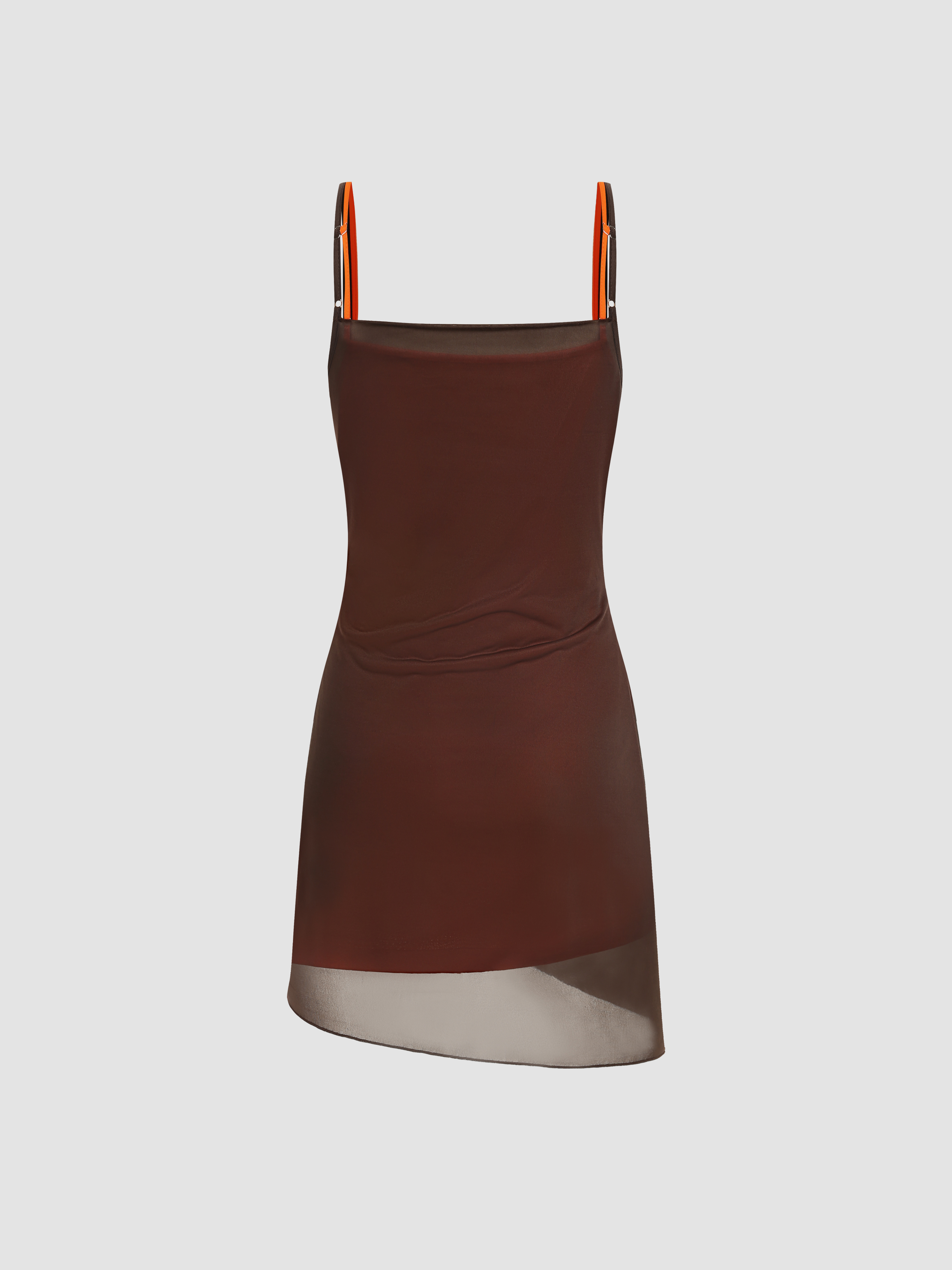 Two Piece Mesh Solid Mini Dress - Cider