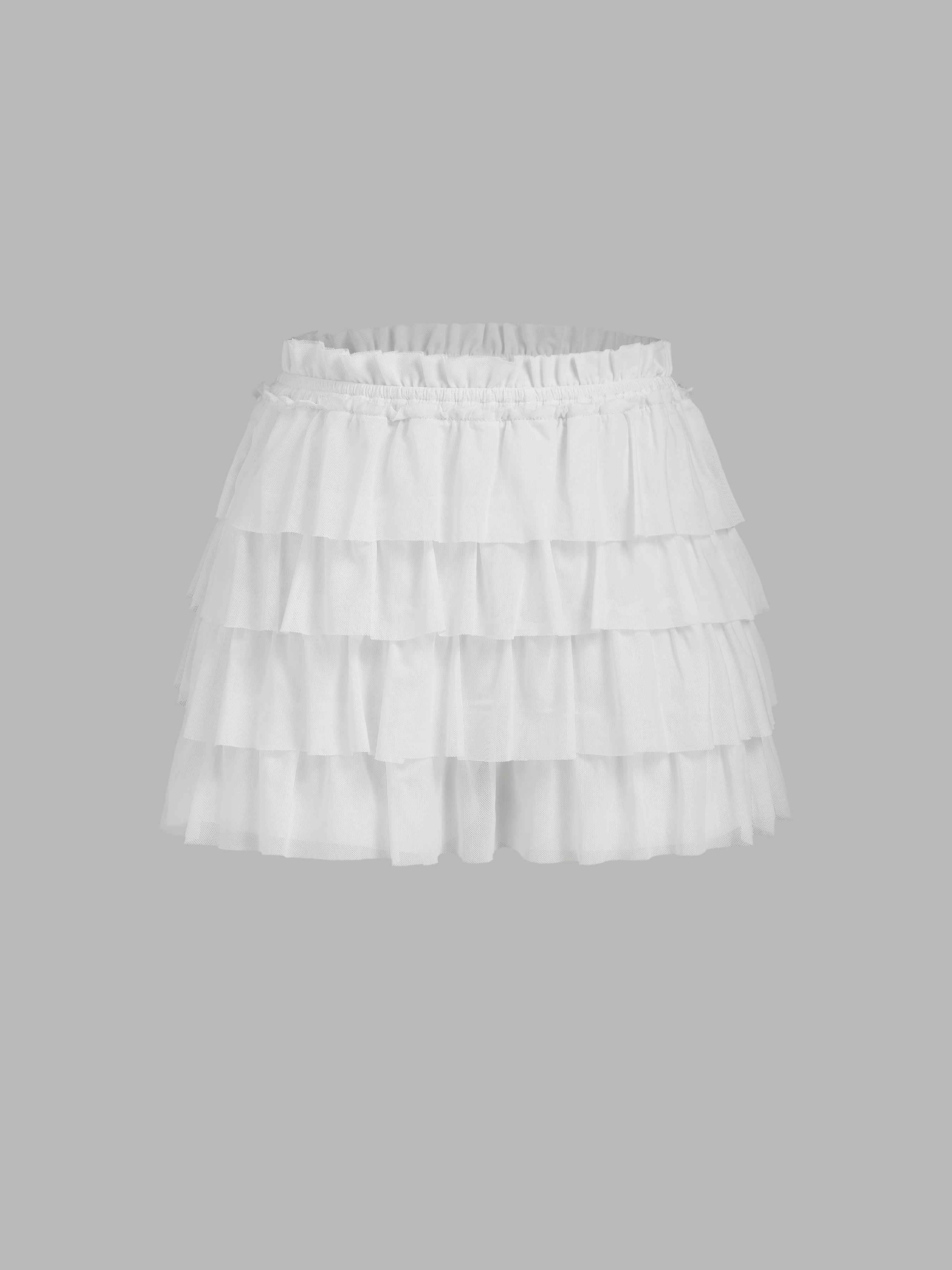 Mid Rise Tiered Ruffle Hem Micro Mini Skirt For Date