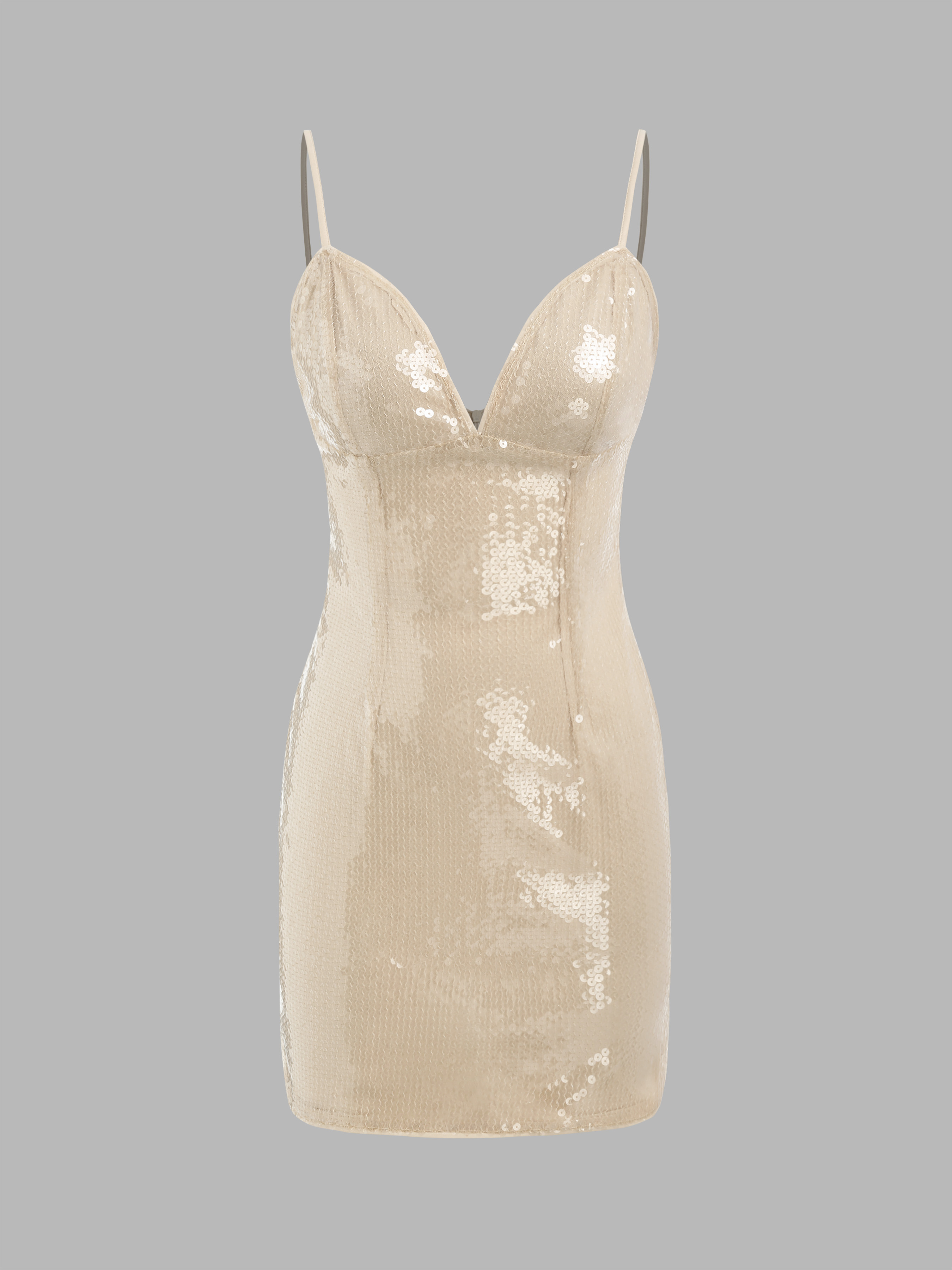 Sequin V-neck Mini Dress - Cider