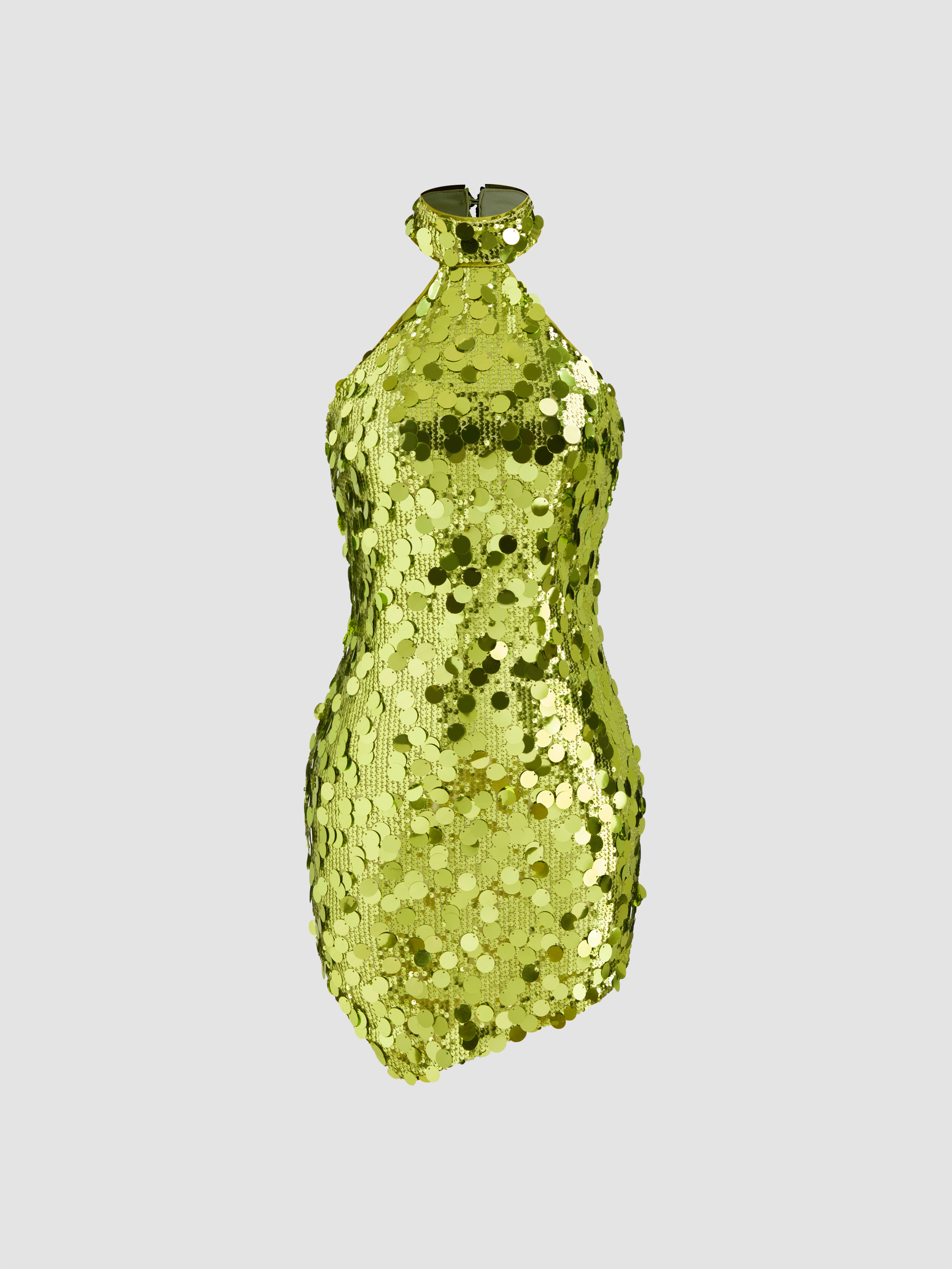 Sun Dresses Sequins Sequin Stand Collar Zipper Solid Mini Dress For ...