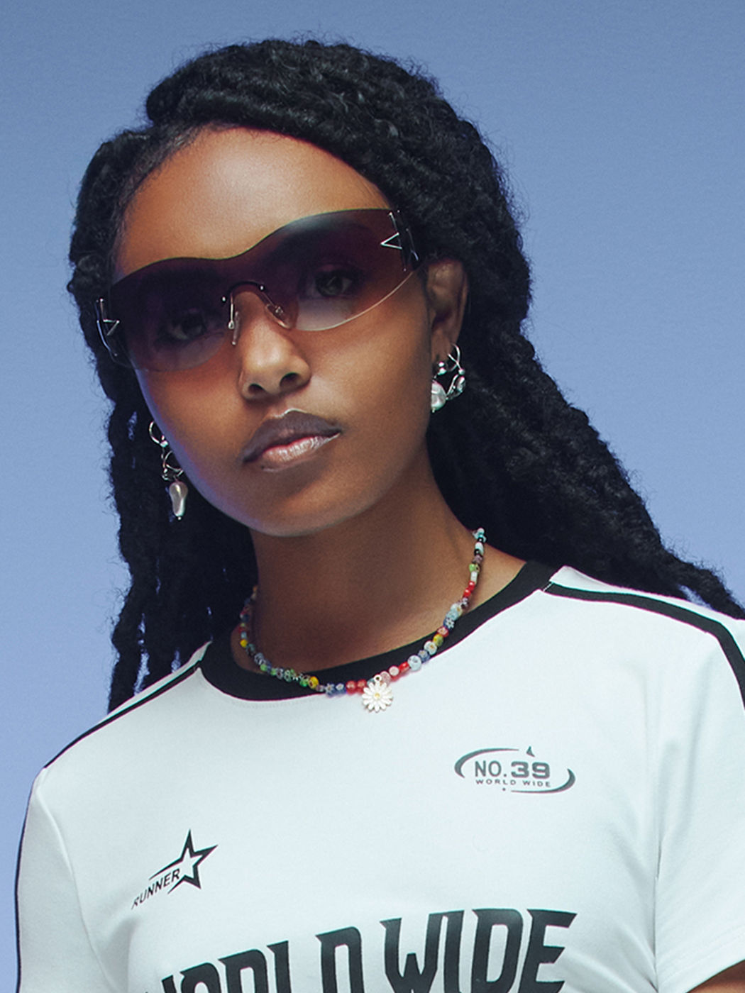 Star Decor Fashion Shield Sunglasses For Vacation