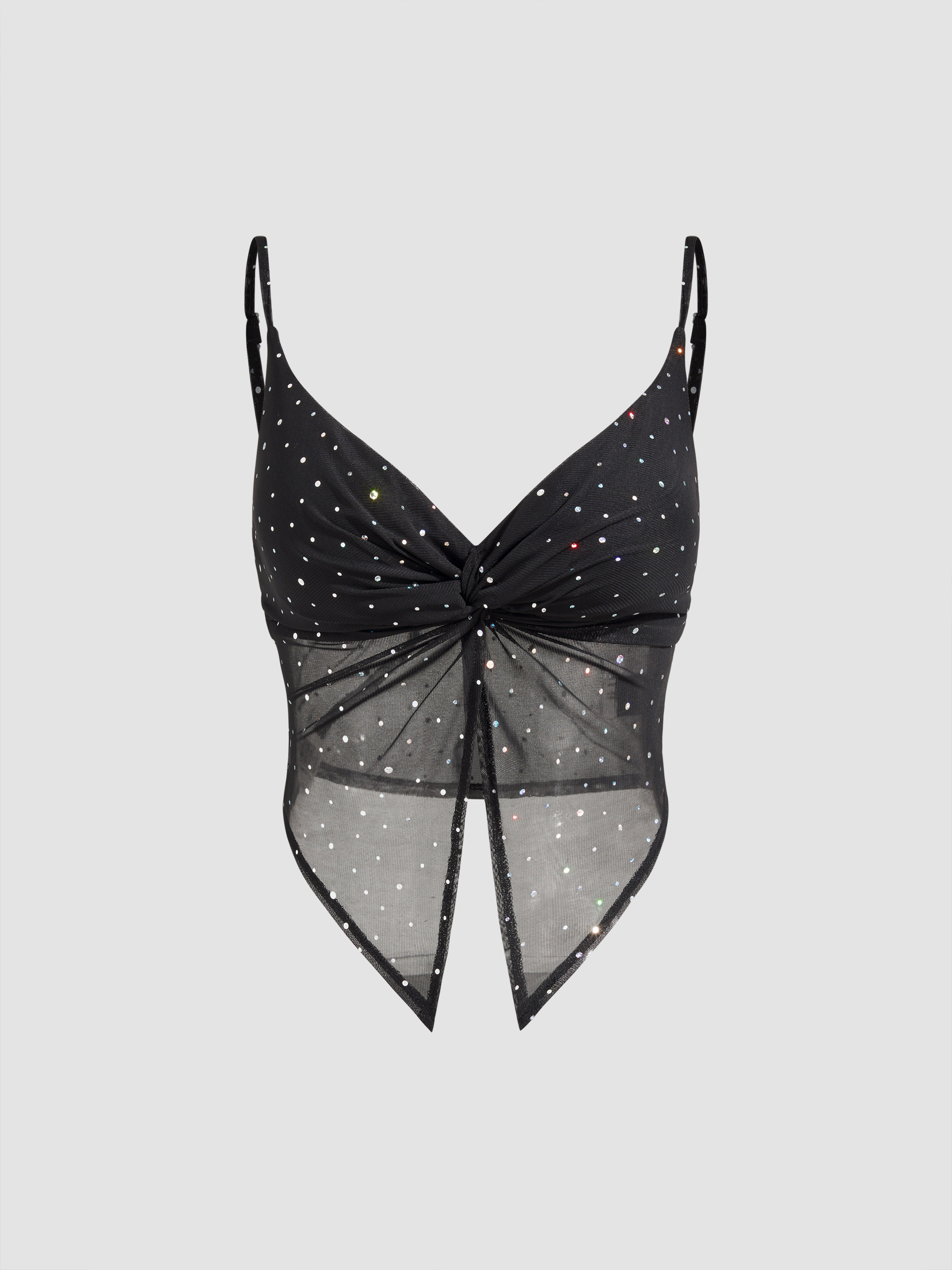 Music Festival Concert Outfits Mesh Mesh V-neck Solid Twist Rhinestone ...