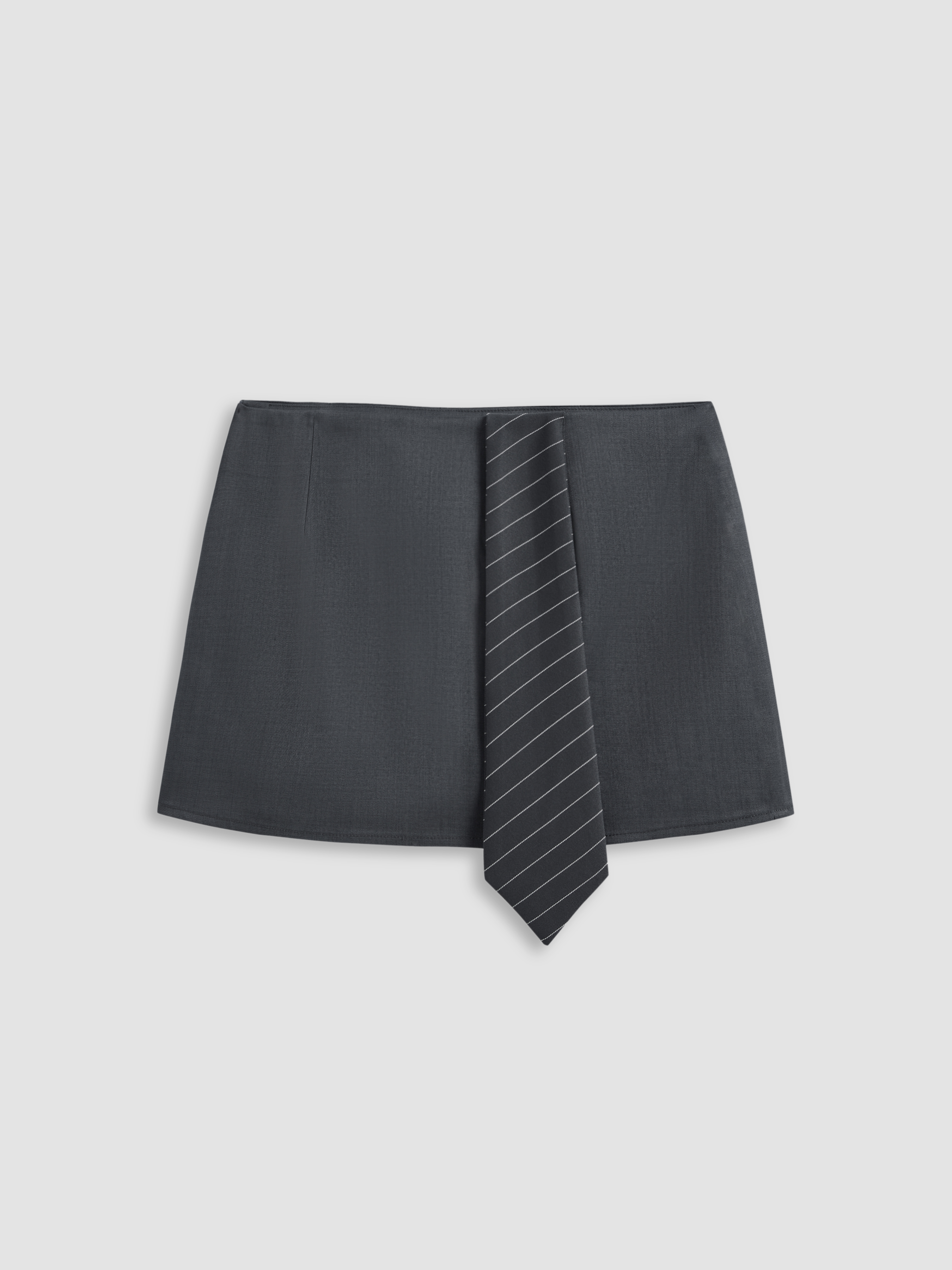 Woven Low Rise Striped Tie Mini Skirt - Cider