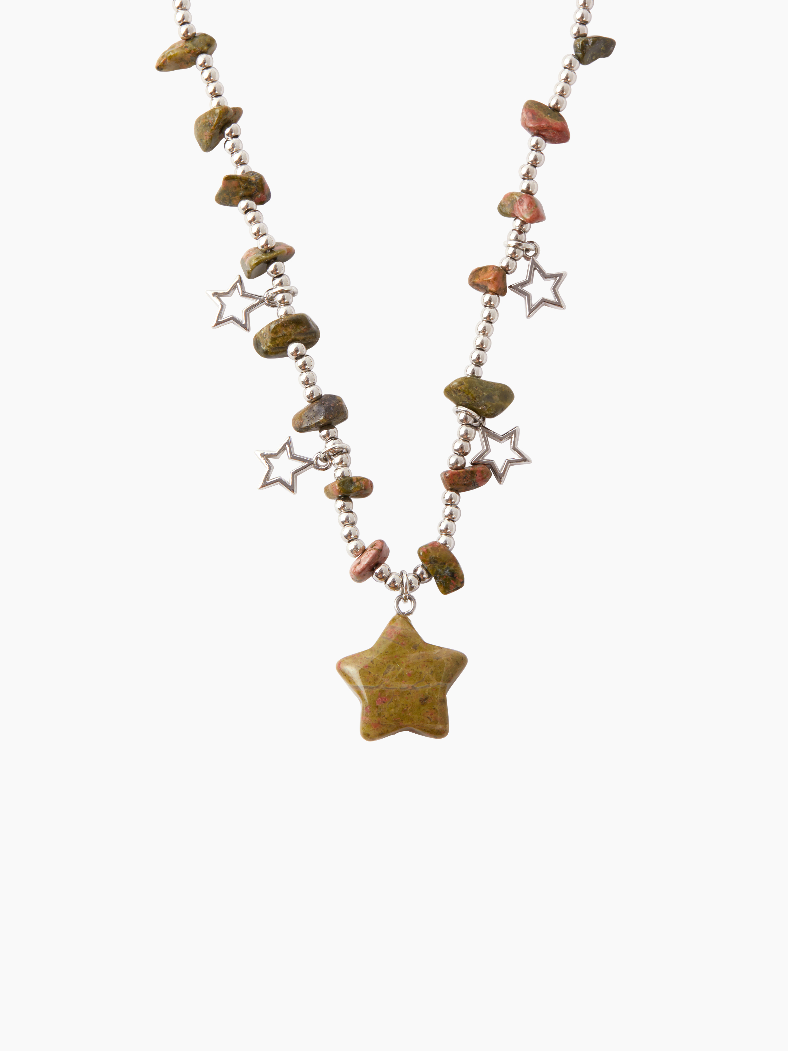 Glass STAR & STONE DECOR BEADED NECKLACE For Picnic Vacation Beach