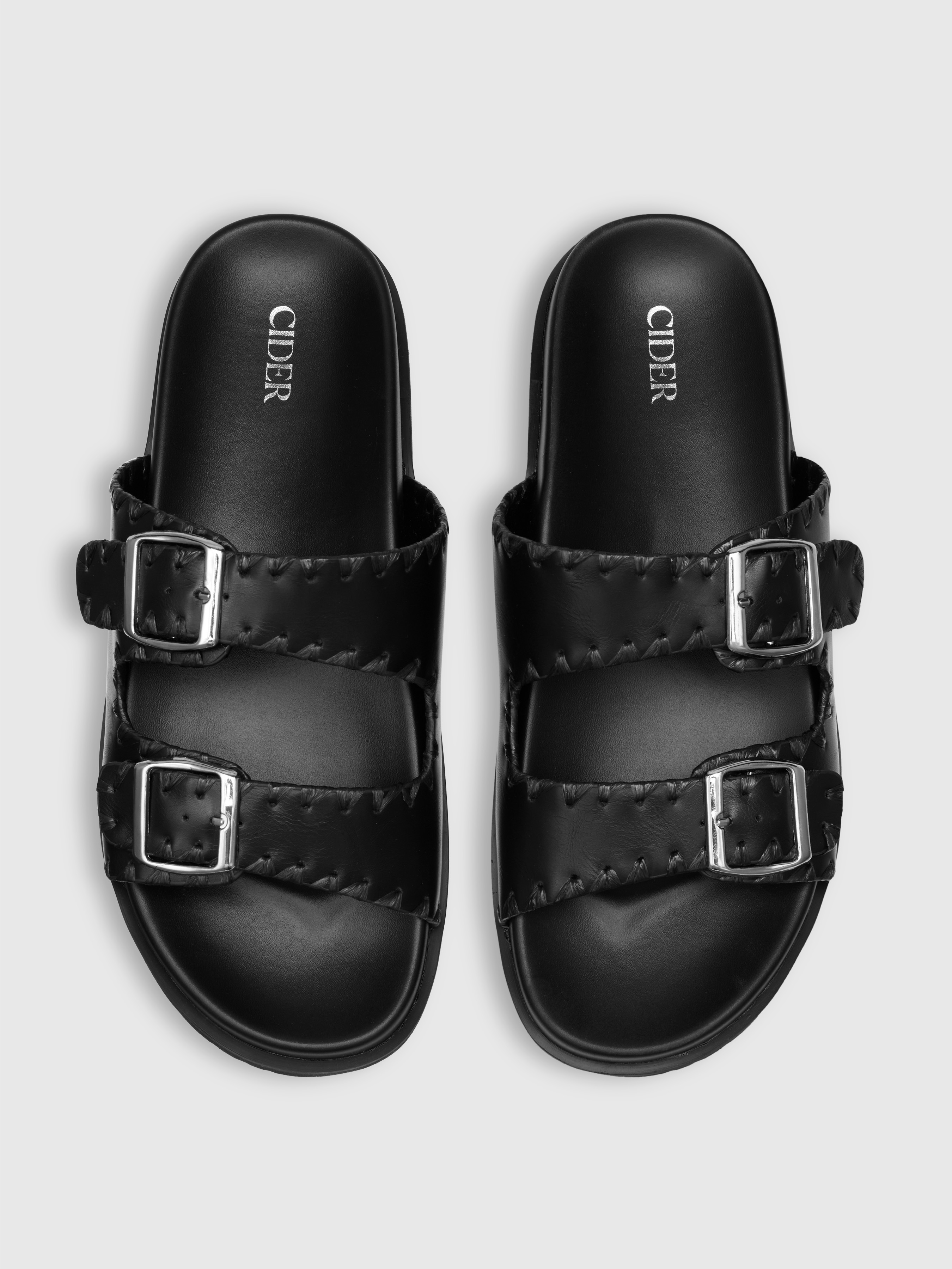 SEAM-DETAILED STRAPPY SLIPPERS For Beach Swimming Pool Outdoor