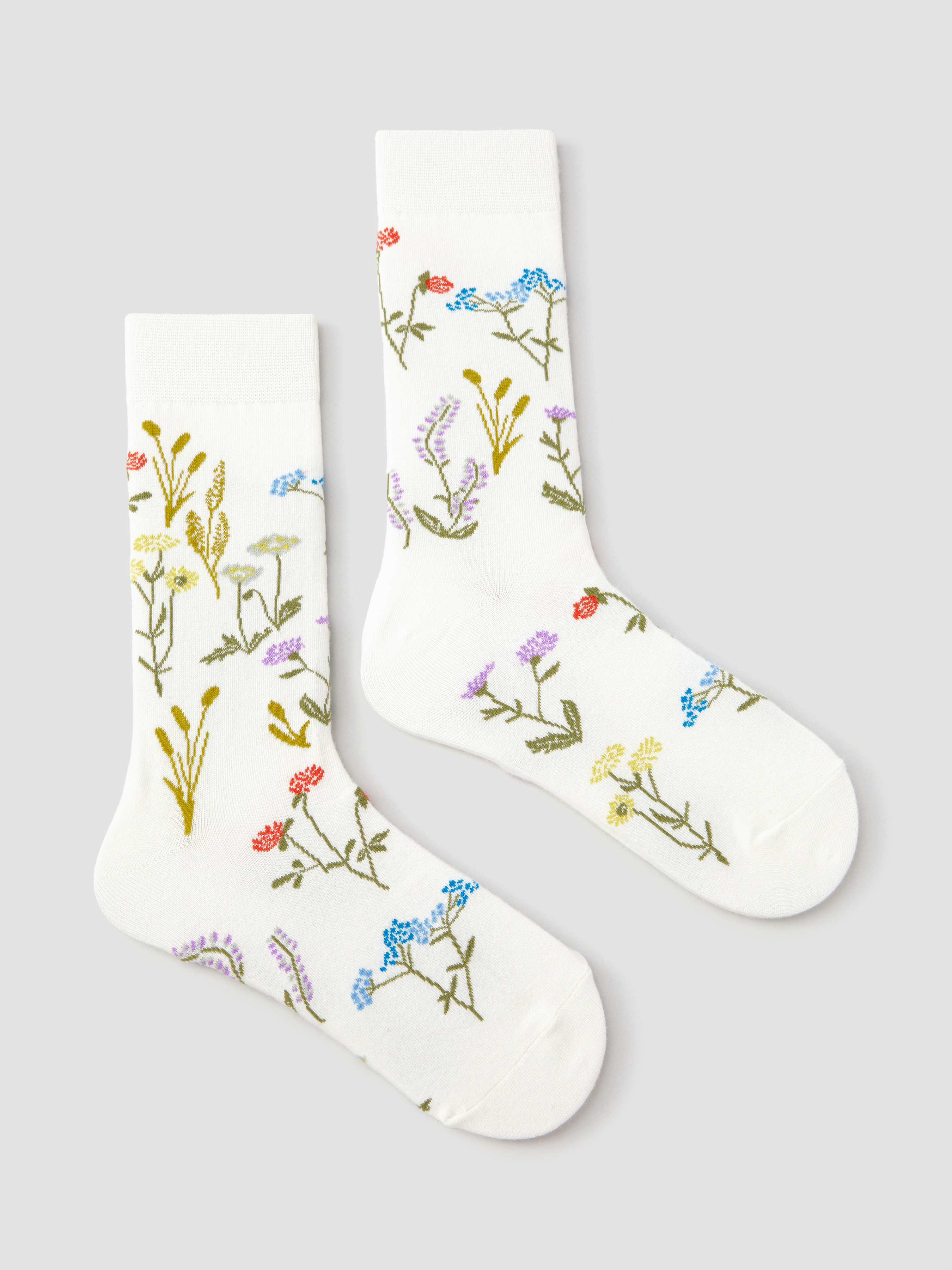 Combed Cotton FLORAL EMBROIDERED CREW SOCKS For School Daily Casual ...