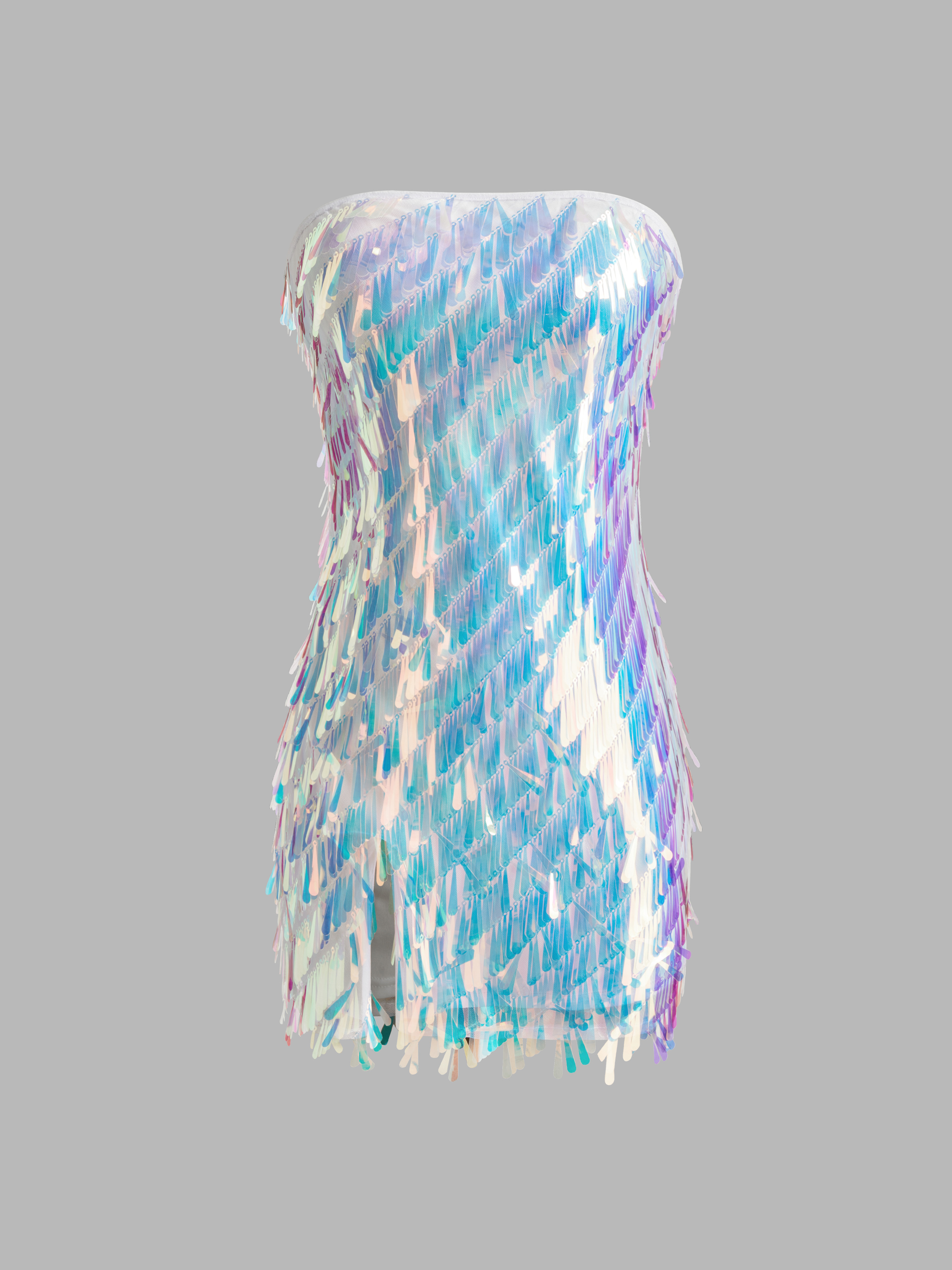 Sequins Sequin Split Tube Mini Dress For Party/Clubbing