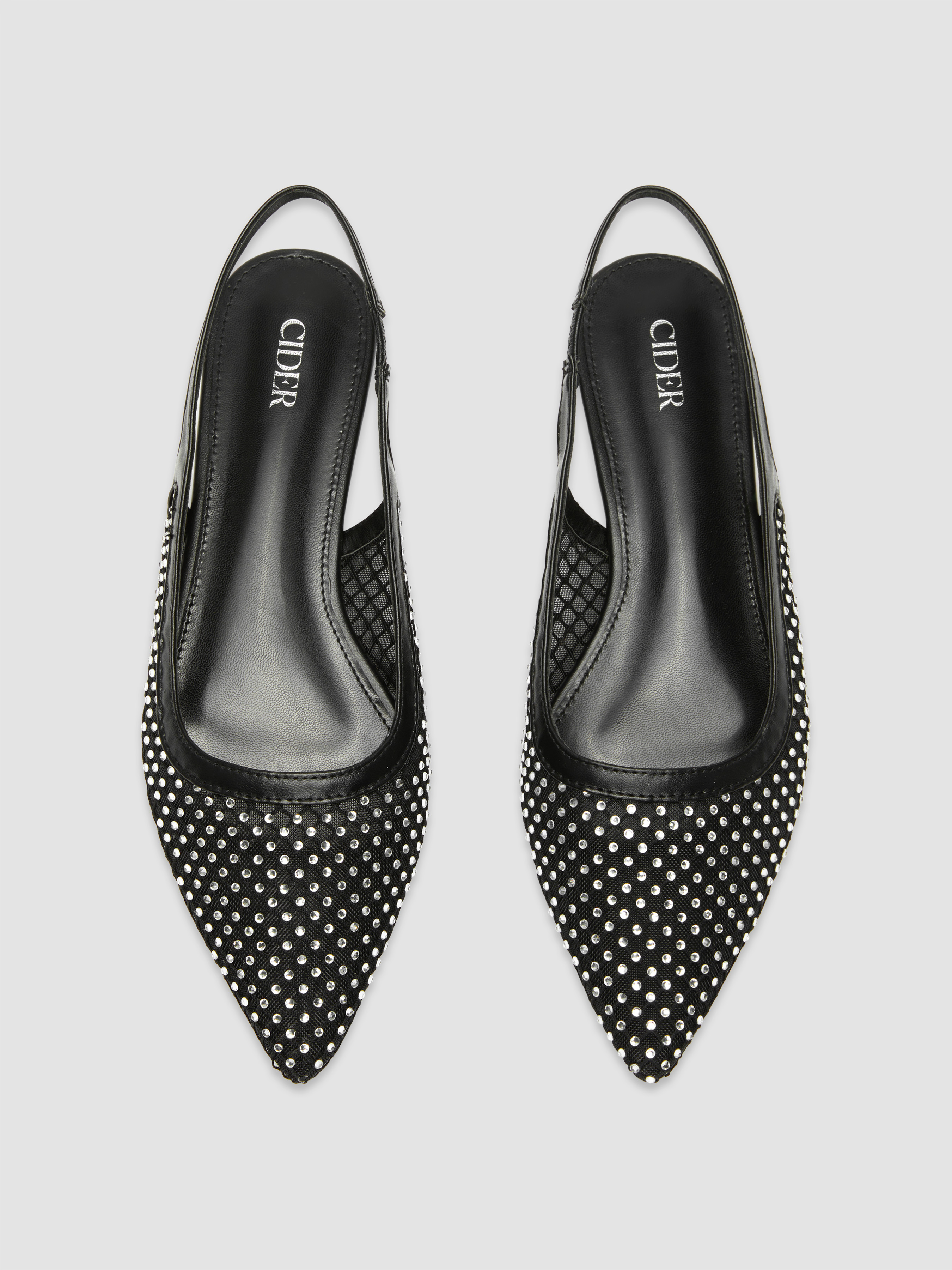RHINESTONE MESH SLINGBACK FLATS For Party/Clubbing