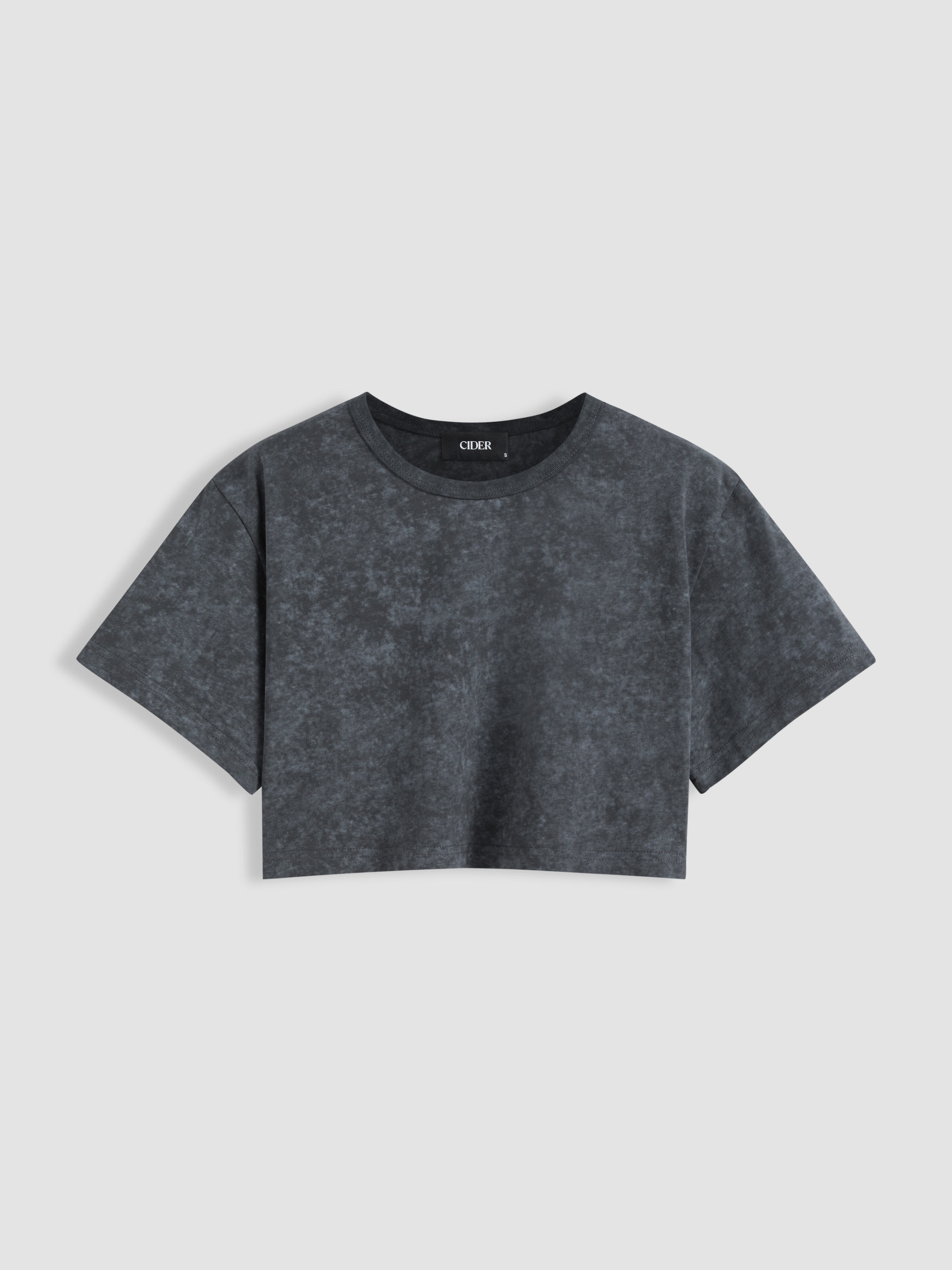 Knit Fabric Cotton 100% Cotton Round Neckline Solid Crop Oversized Tee For Daily Casual