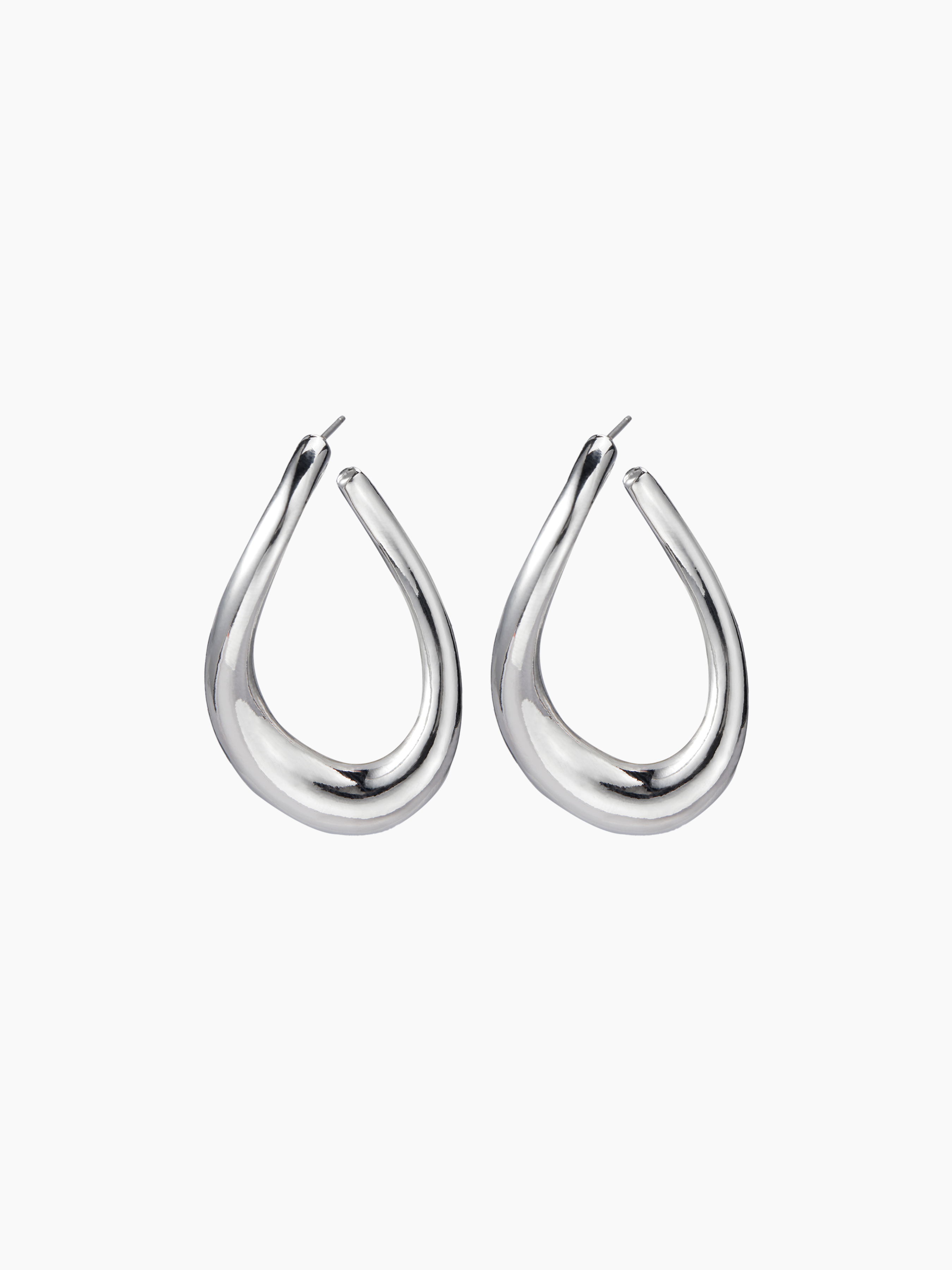 Zinc Alloy IRREGULAR U-SHAPED HOOP EARRINGS For Daily Casual Vacation ...