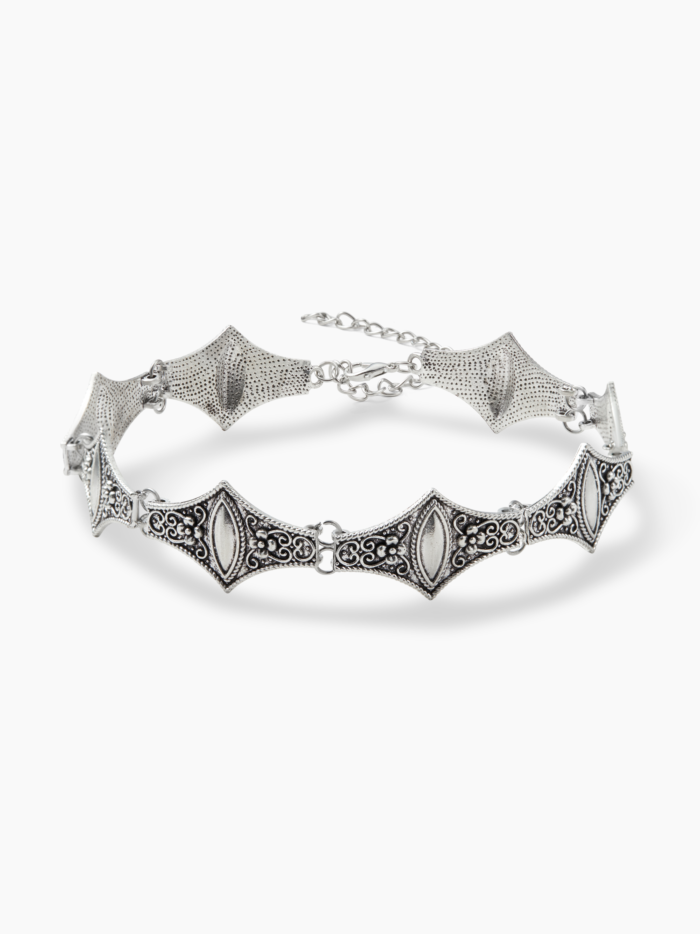 Alloy ANTIQUE TEXTURED CHOKER For Music Festival/Live House Party/Clubbing