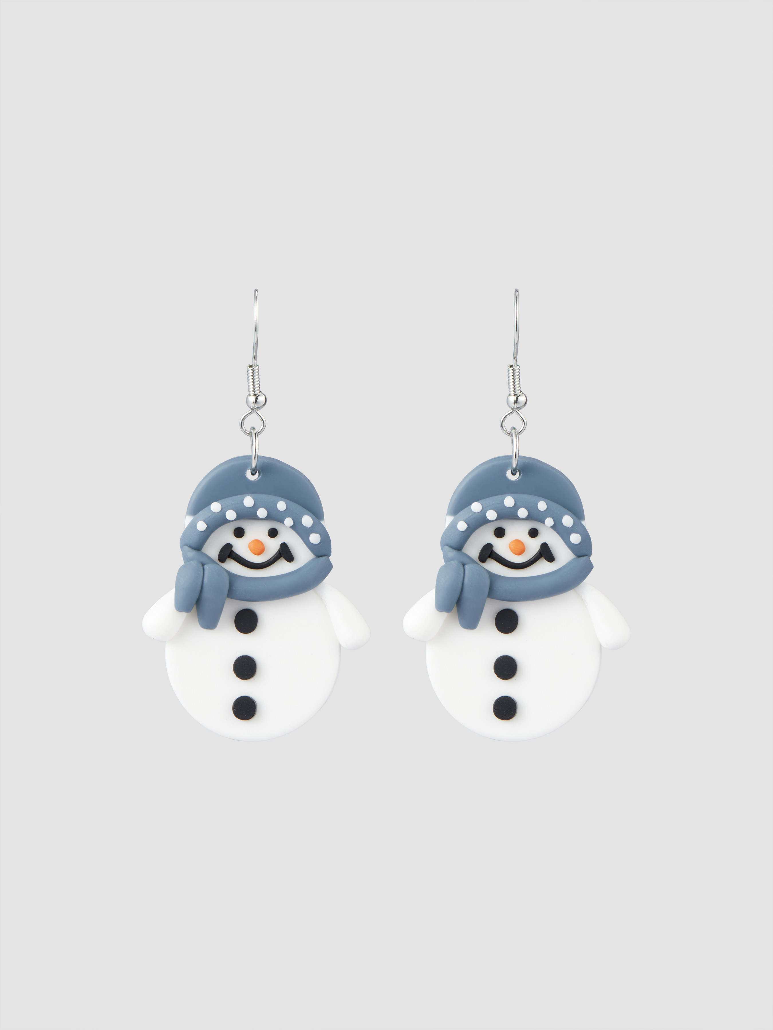 Polymer Clay CHRISTMAS SNOWMAN DROP EARRINGS For Holiday