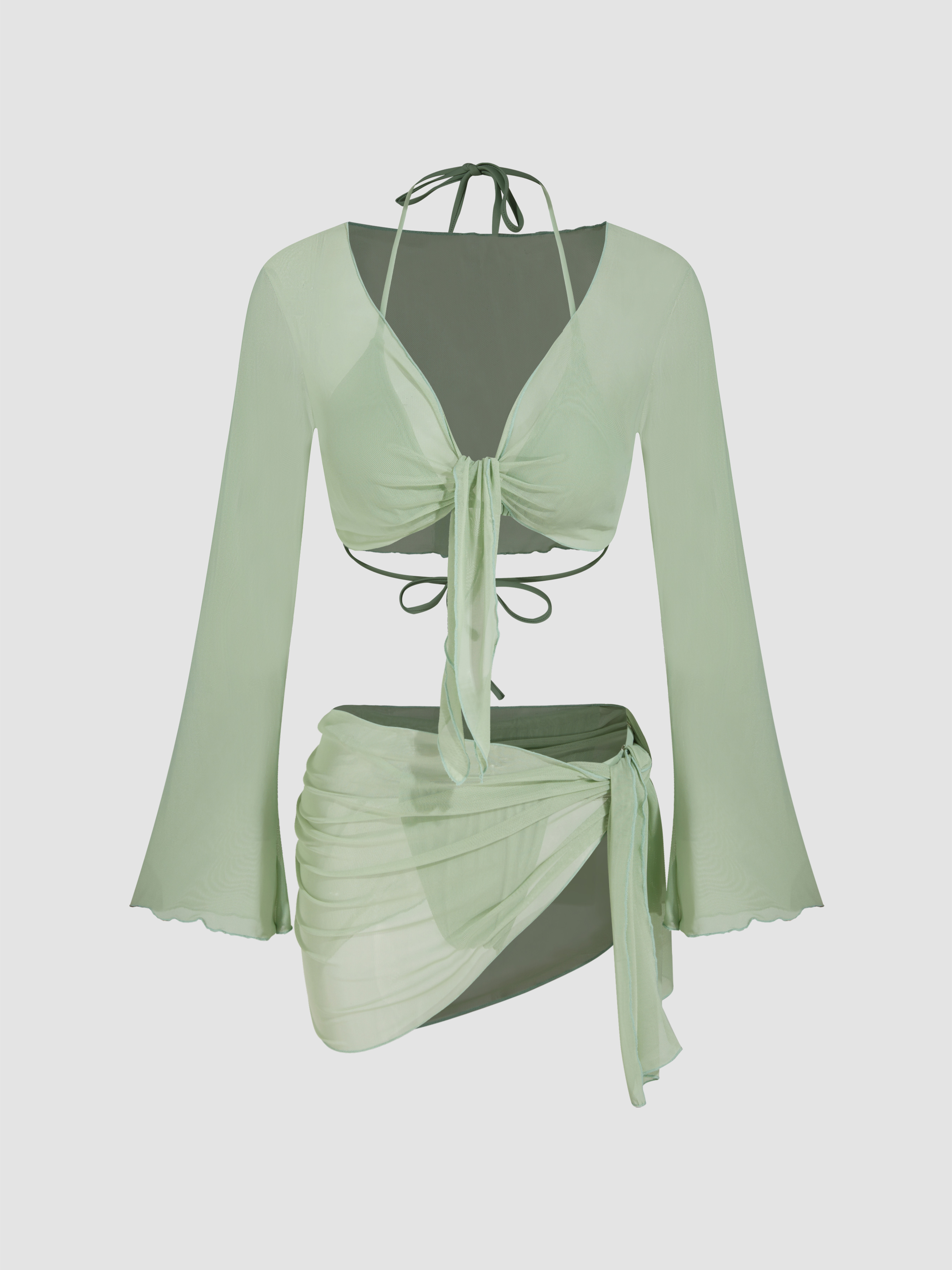 beachwear swimsuits Jersey Halter Neckline Triangle Bikinis Bikini Set ...