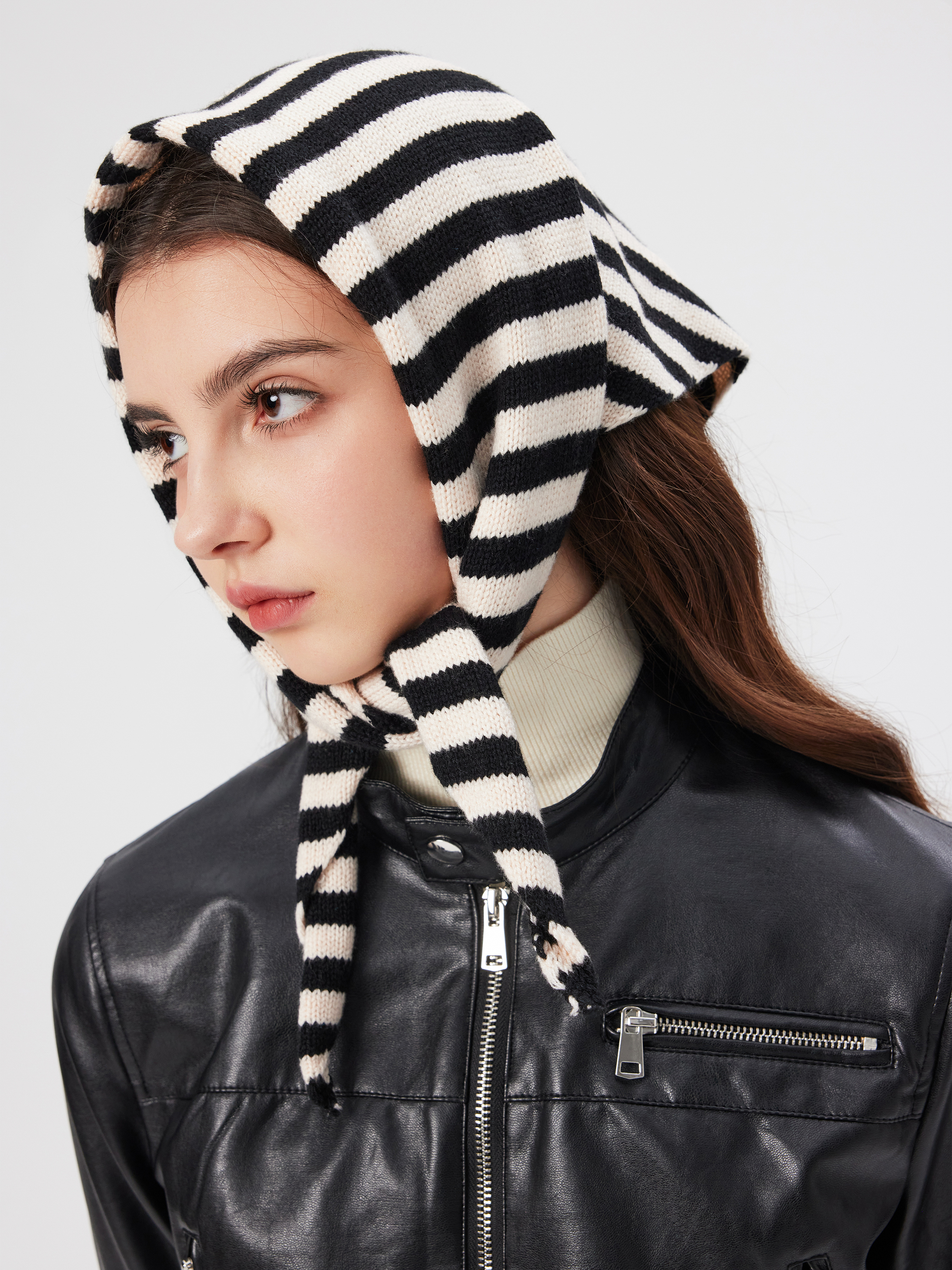 Acrylic Fiber TWO-WAY STRIPED SHAWL & HEADSCARF For Daily Casual