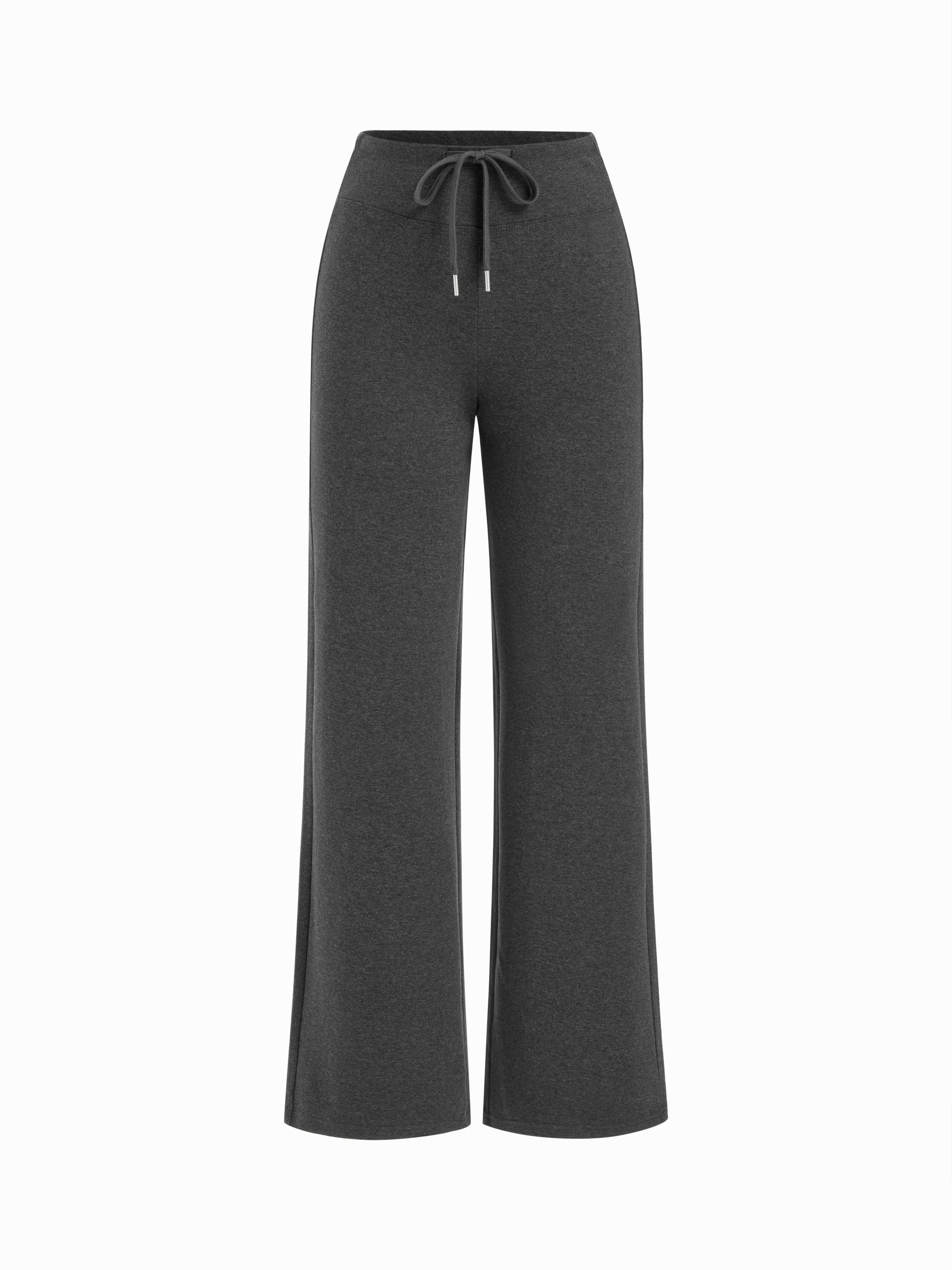 Jersey Cotton-blend High Rise Drawstring Straight Leg Trousers For ...