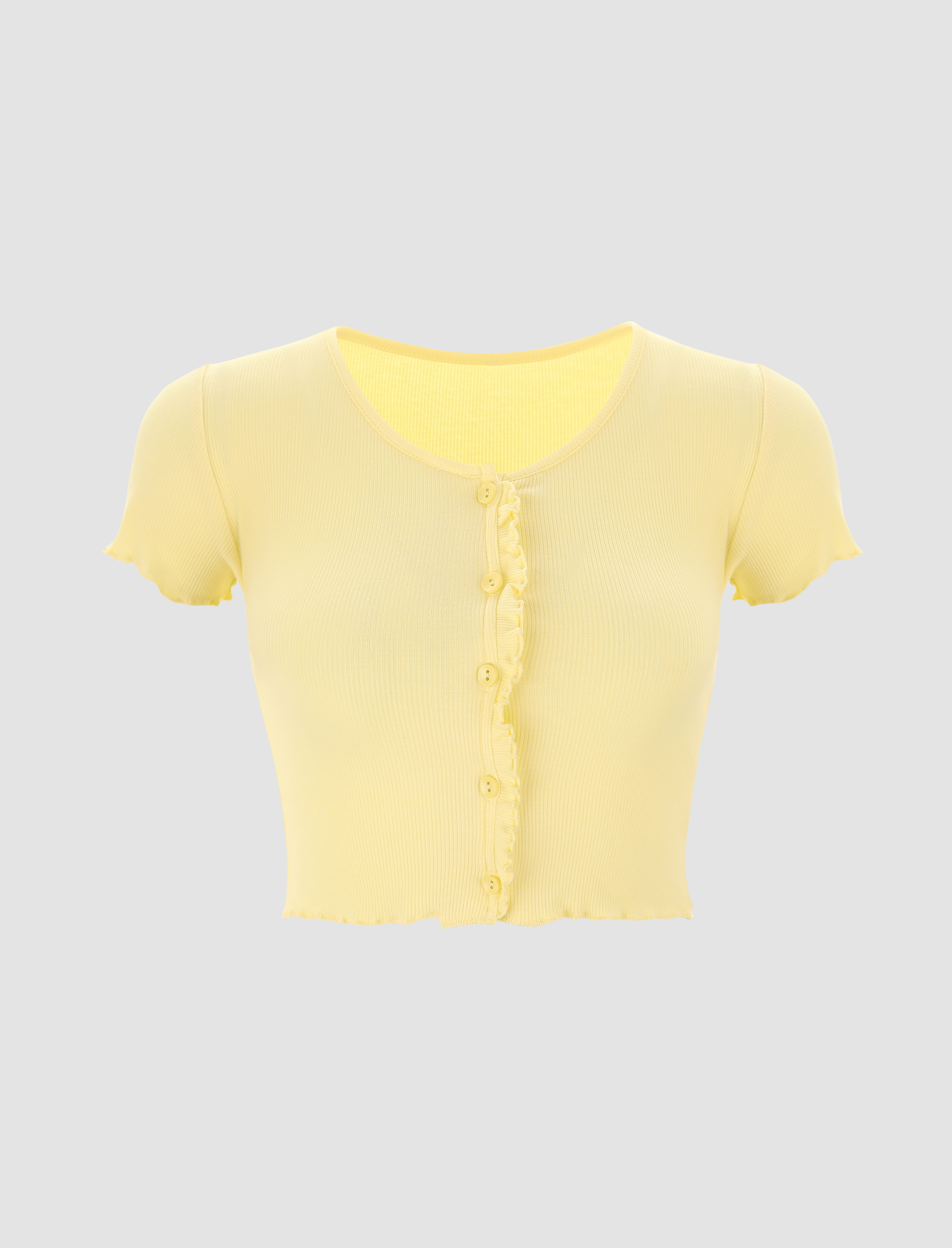Pastel Yellow Ruffle Top - Cider