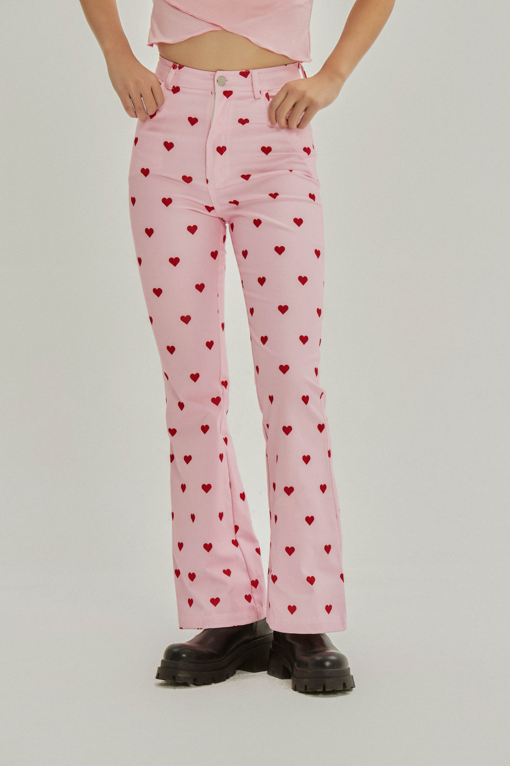 Heart Pattern Pink Flares
